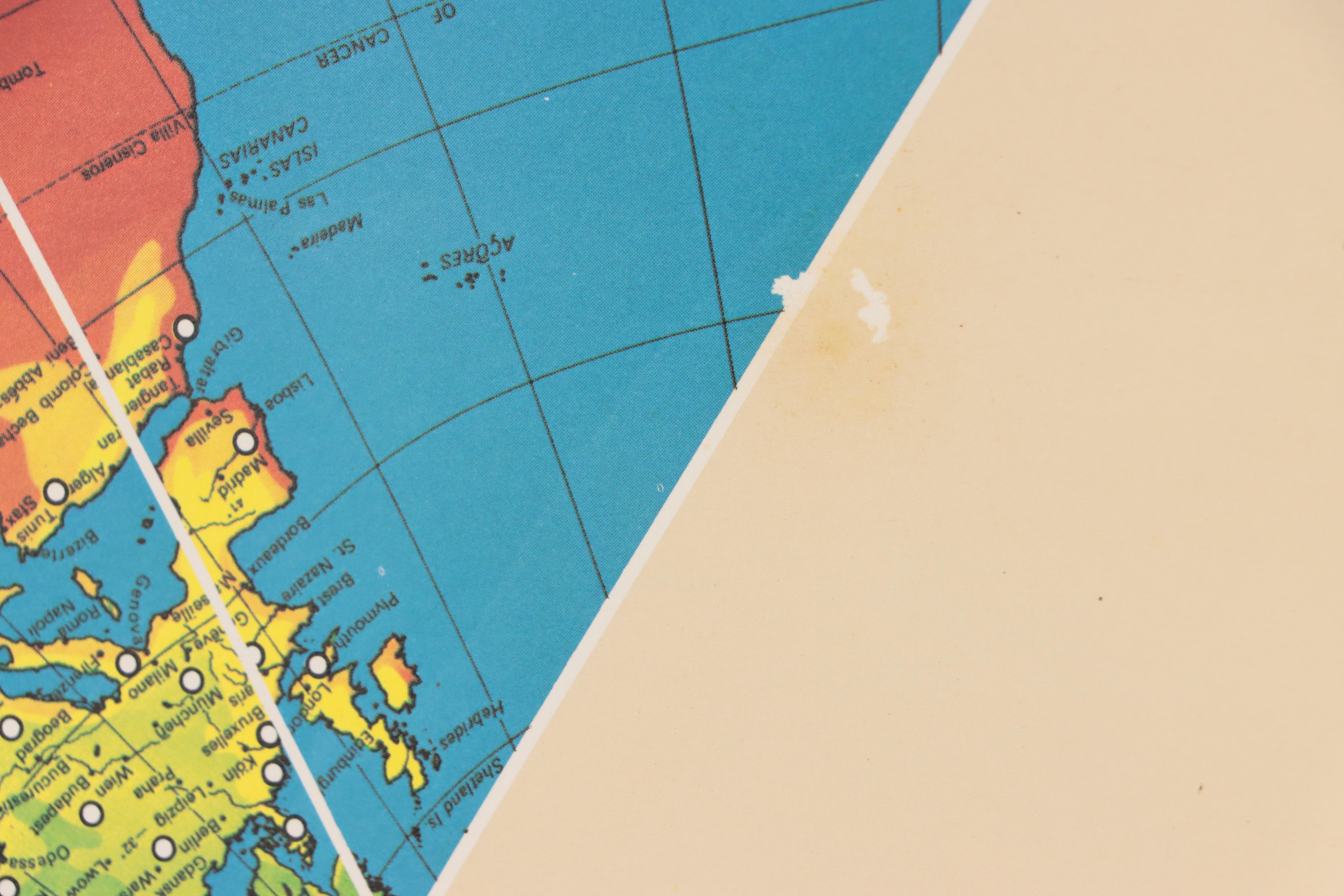 Buckminster Fuller Halftone Map "Dymaxion Airocean World Map," 1979 | EBTH