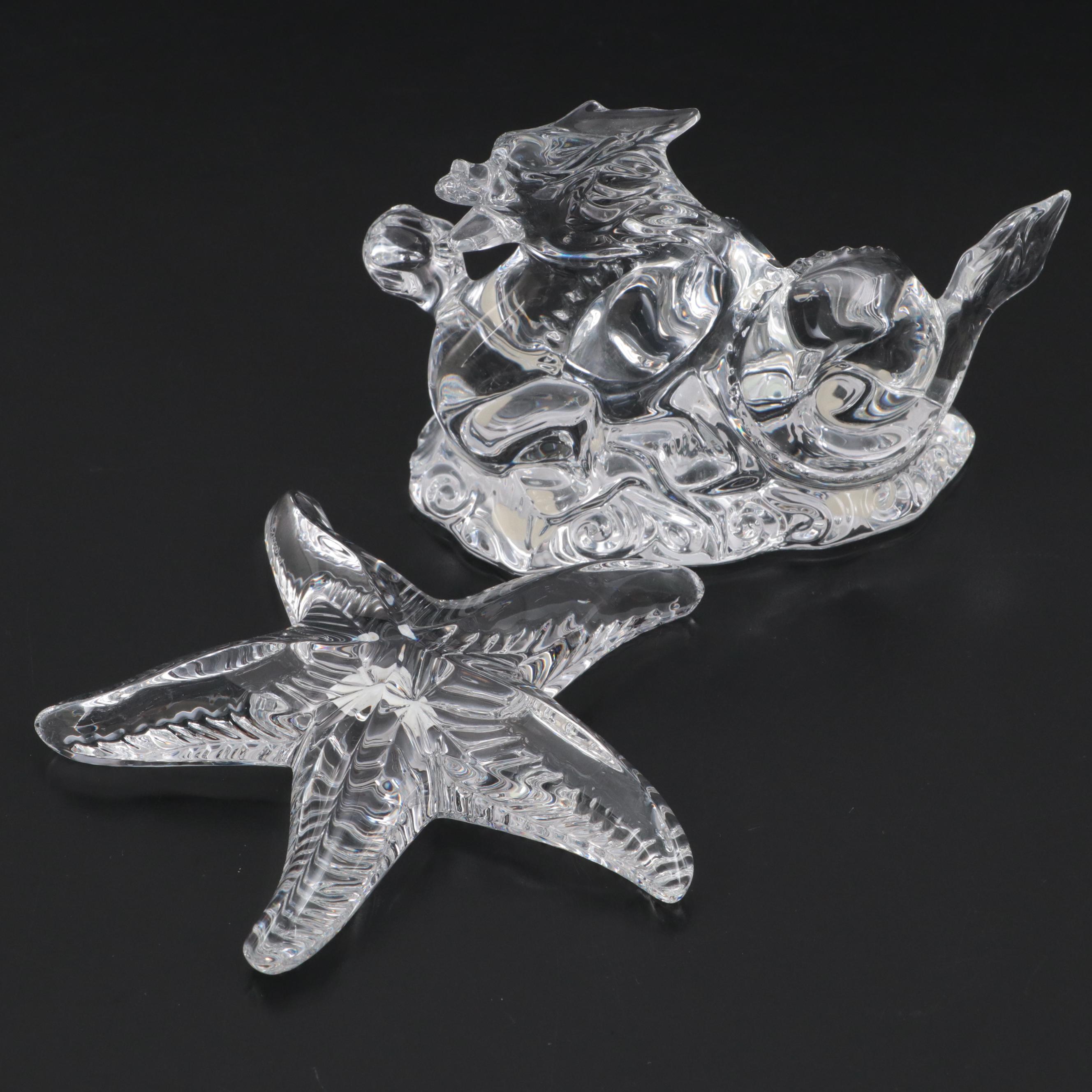 Baccarat Crystal Zodiac Dragon and Star Fish Figurines | EBTH