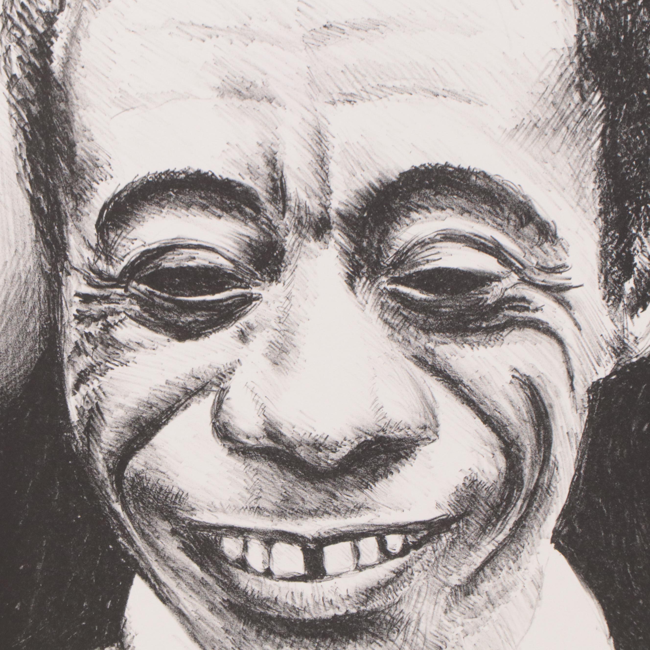 Sidney Chafetz Portrait Lithograph of James Baldwin, 1981 | EBTH
