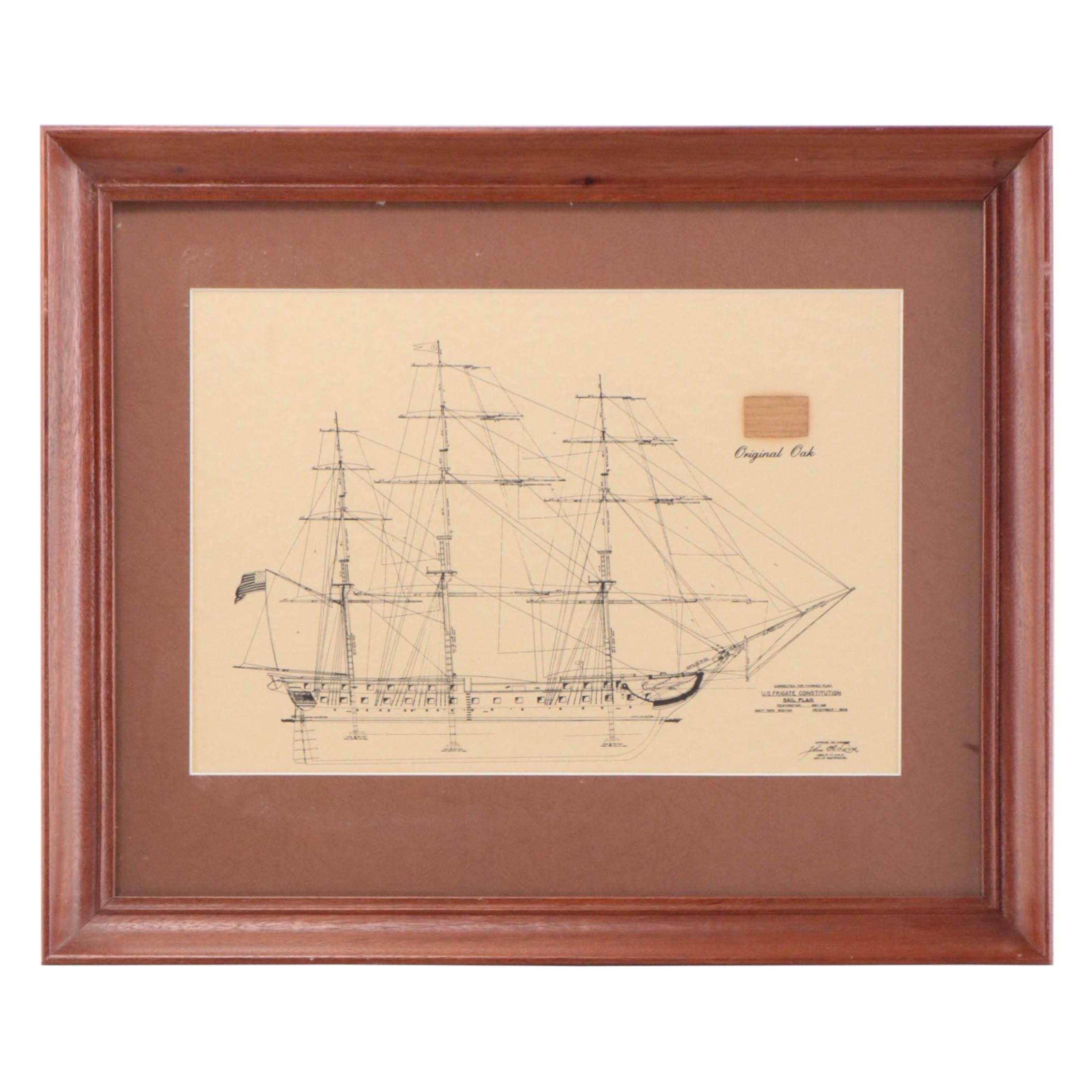 Lithograph of Ship "U.S. Frigate Constitution Sail Plan" | EBTH