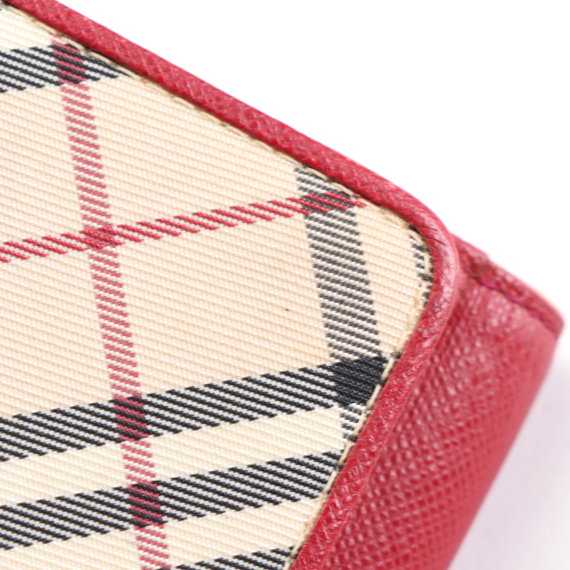 Burberry Continental Wallet in "Nova Check" Nylon Canvas and Saffiano ...