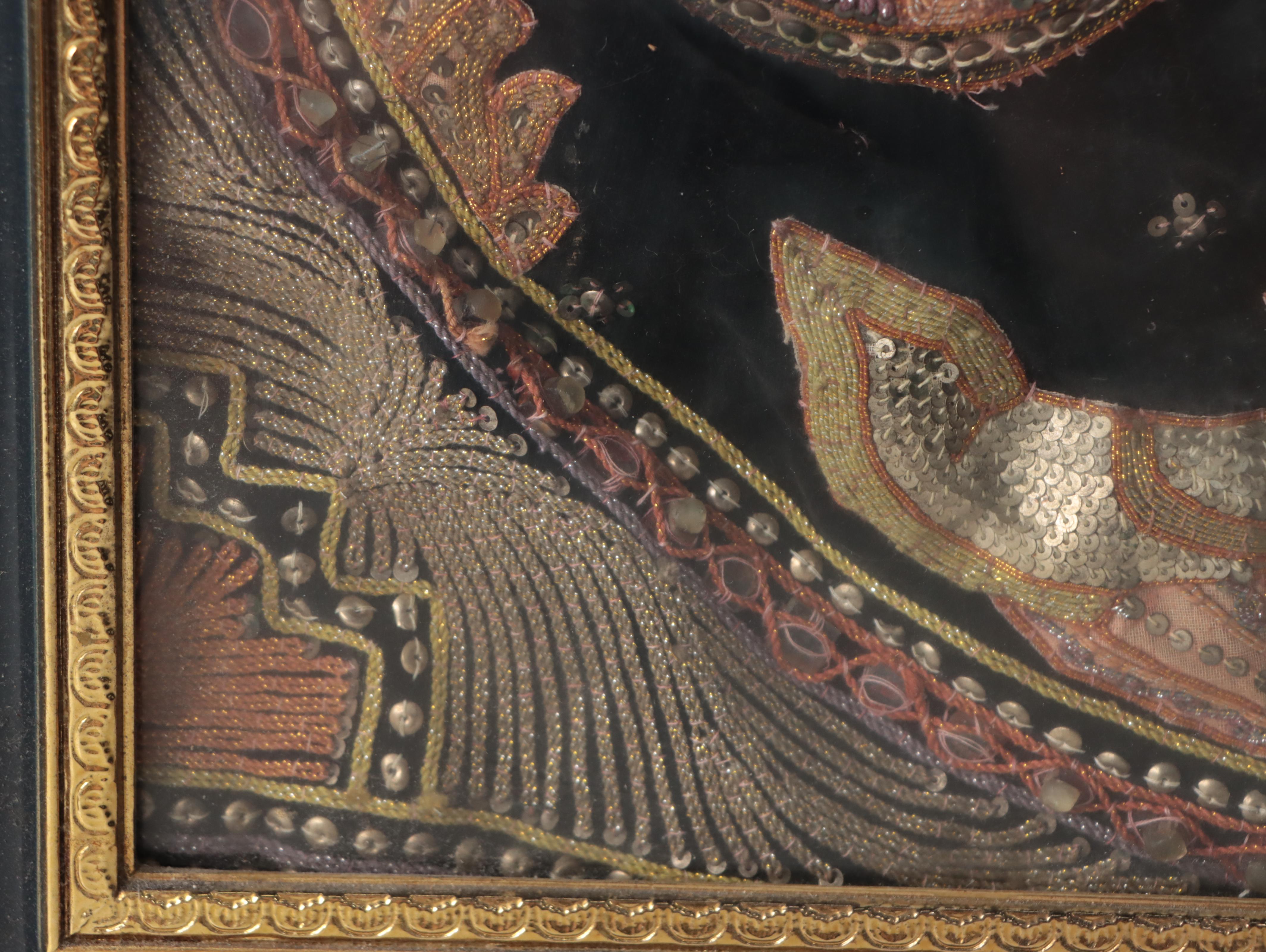 Burmese Kalaga Appliqué Tapestry in Frame | EBTH