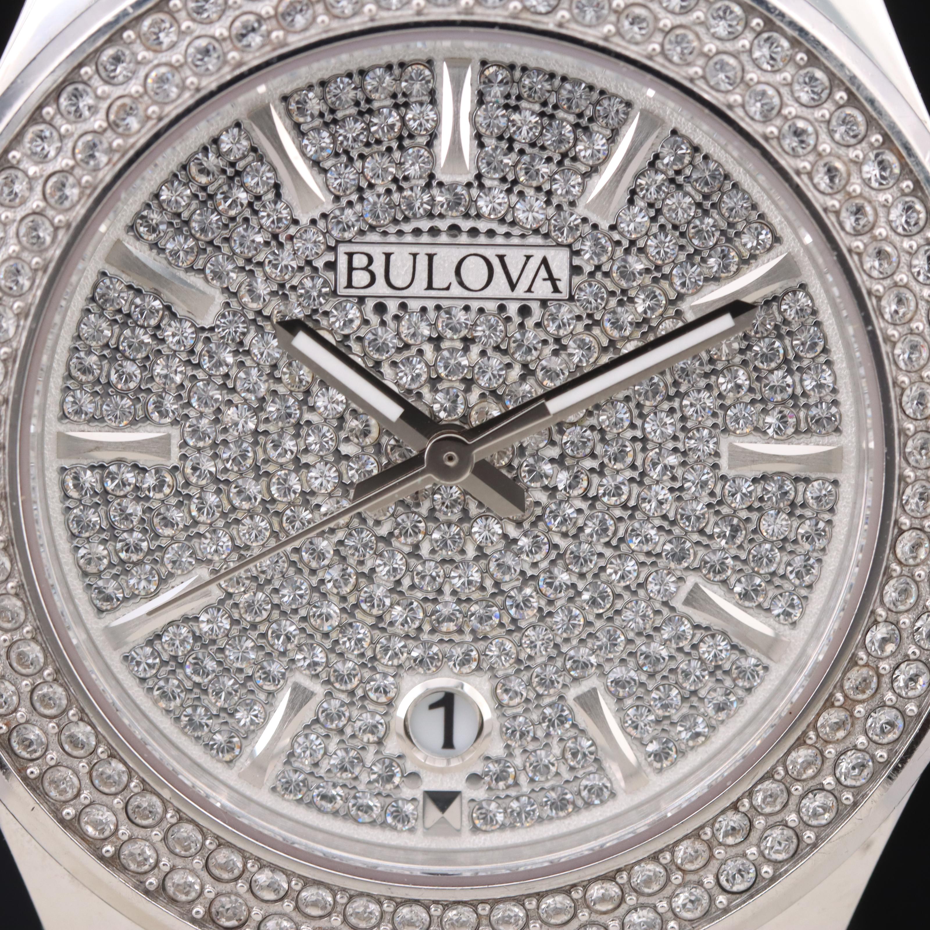 Bulova Phantom Glass Crystals Stainless Steel Wristwatch | EBTH