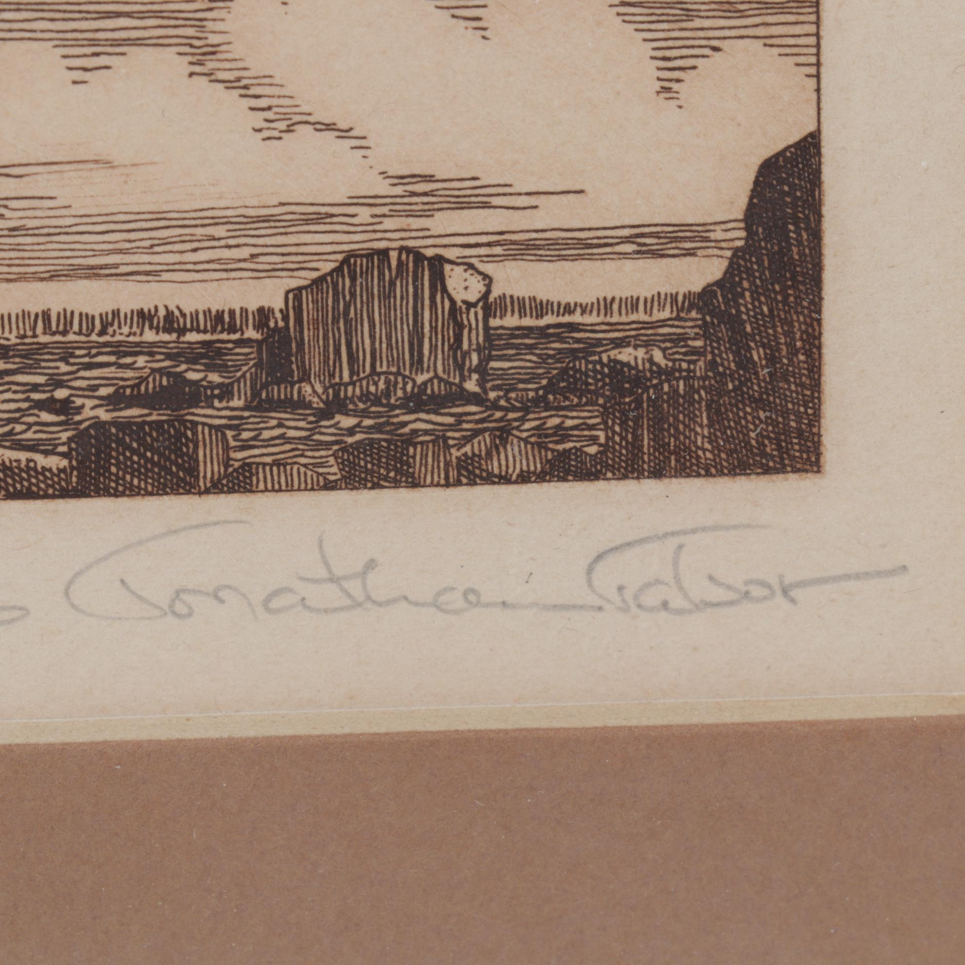 Jonathan Talbot Etchings "At Anchor" and "Schooner," Circa 1976 | EBTH