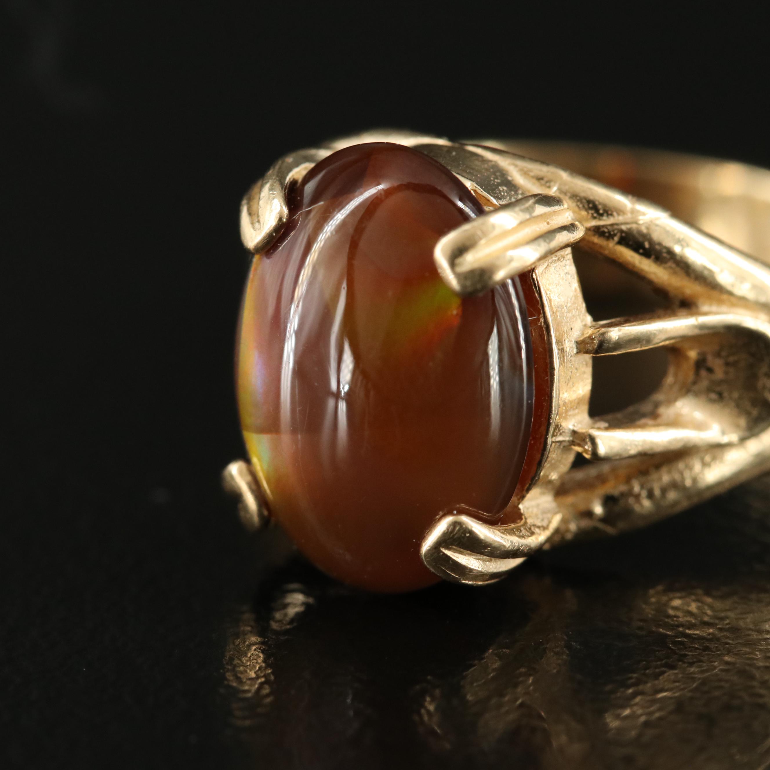 14K Fire Agate Ring | EBTH