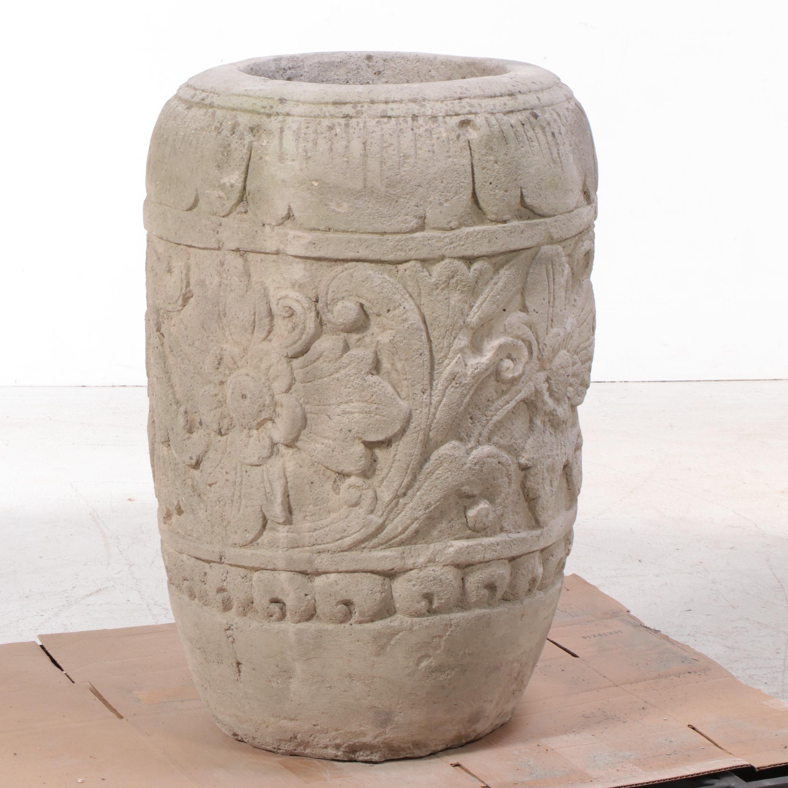 Large Cast Concrete Garden Planter | EBTH