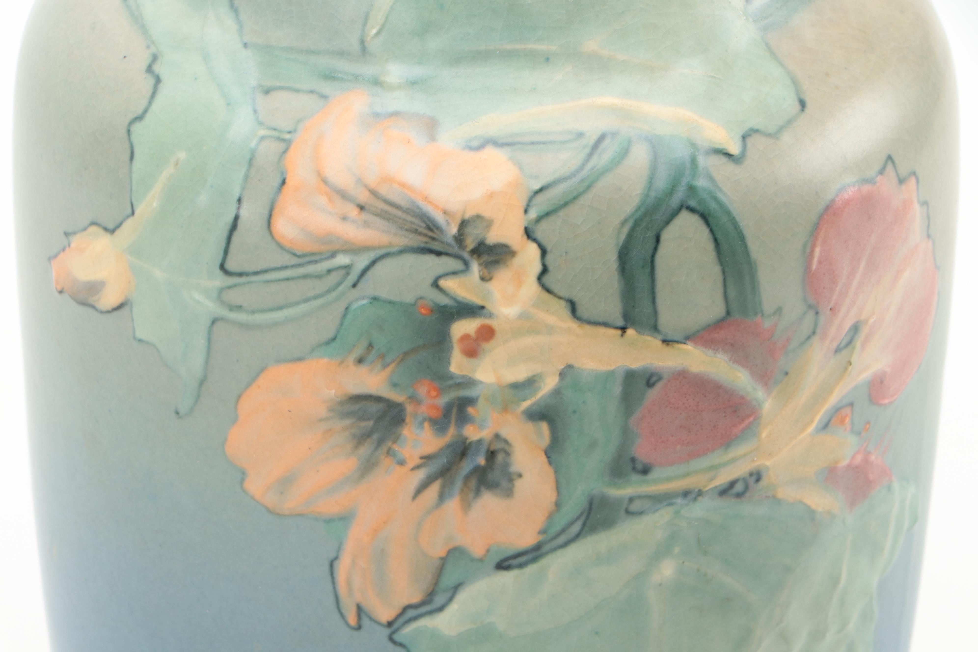 Signed Mae Timberlake for Weller Pottery Earthenware Art Nouveau Vase ...