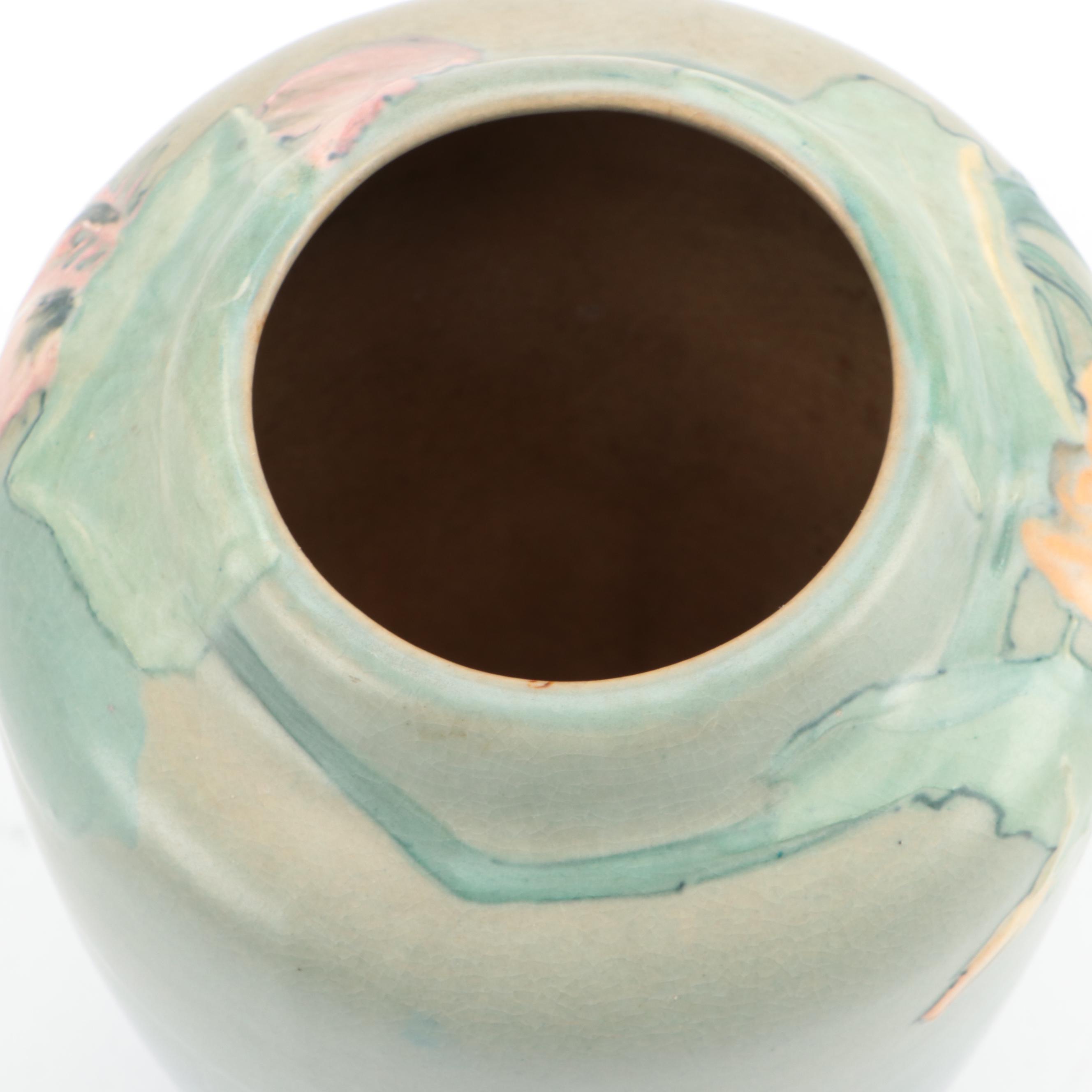 Signed Mae Timberlake for Weller Pottery Earthenware Art Nouveau Vase ...