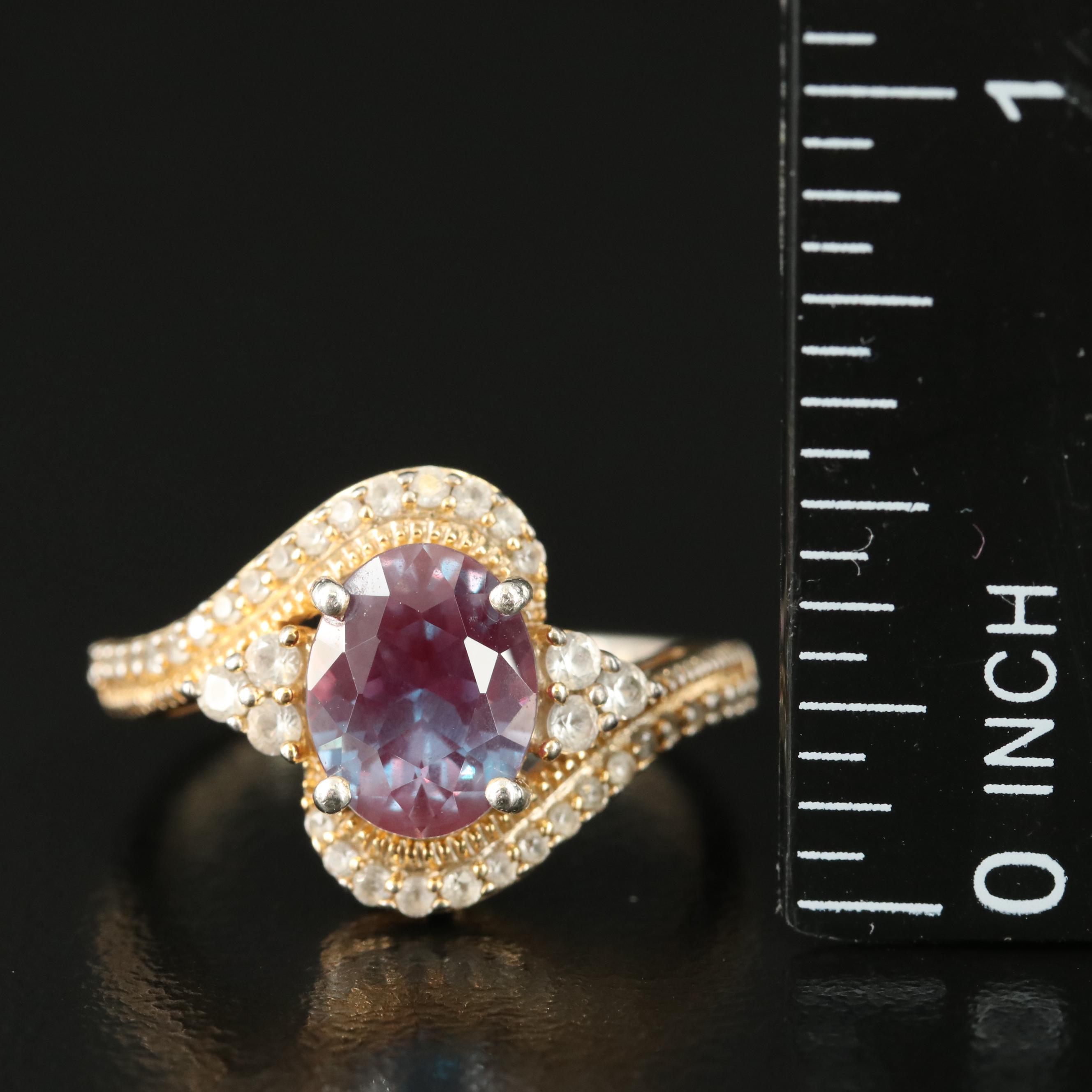 Sterling Color Changing Sapphire and Sapphire Ring | EBTH