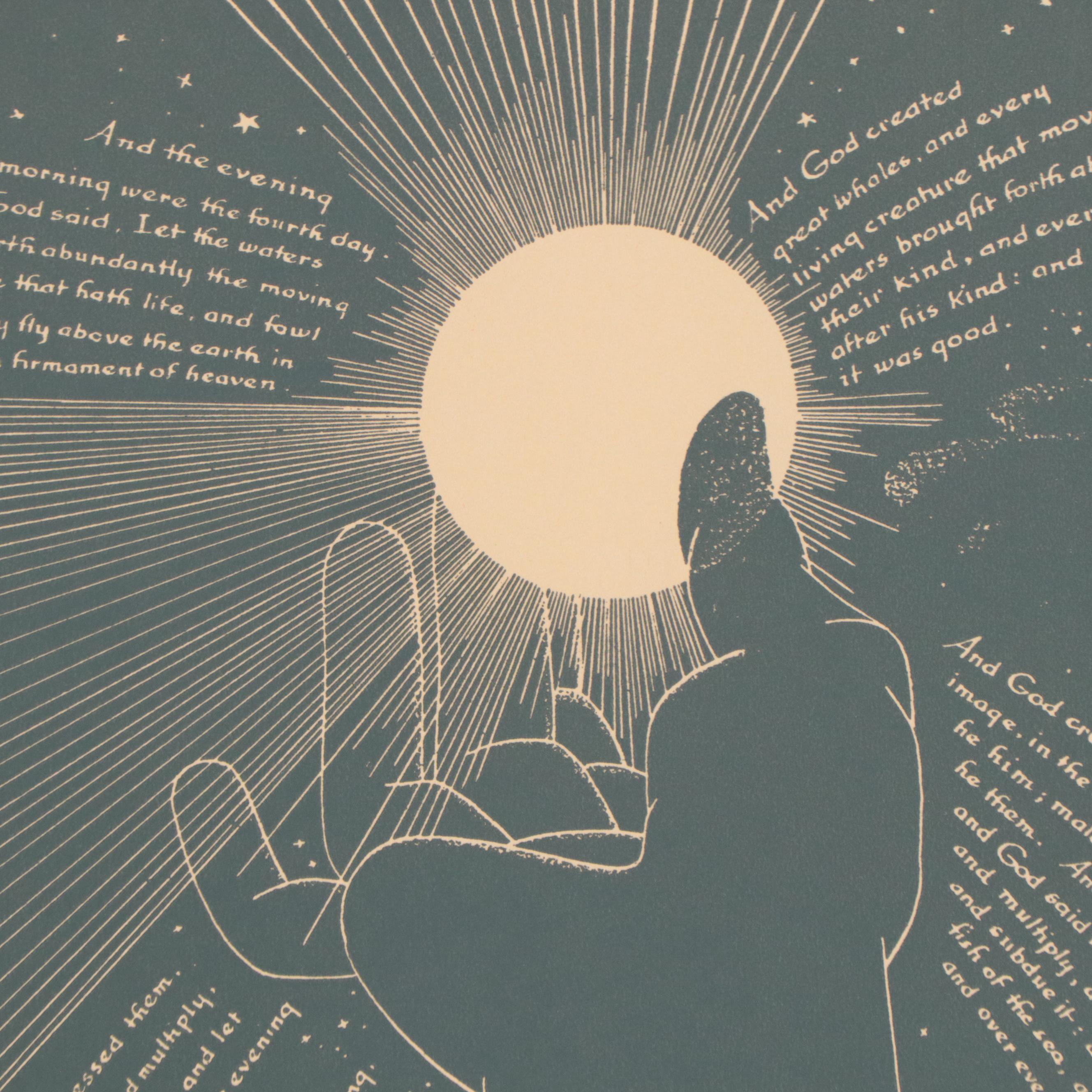 Rockwell Kent Wood Engraving End Page For "World-Famous Paintings ...