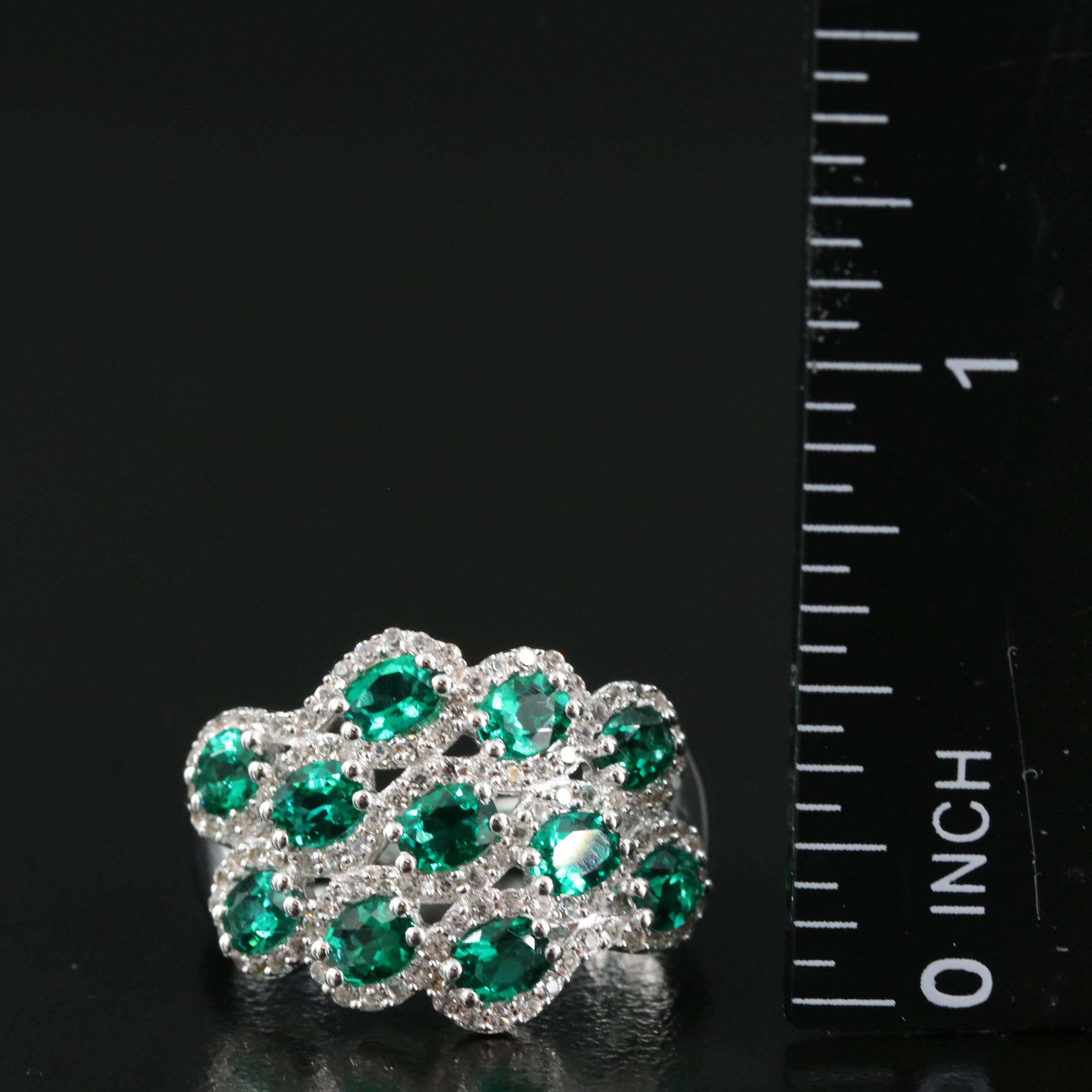 Sterling Emerald and Sapphire Ring | EBTH