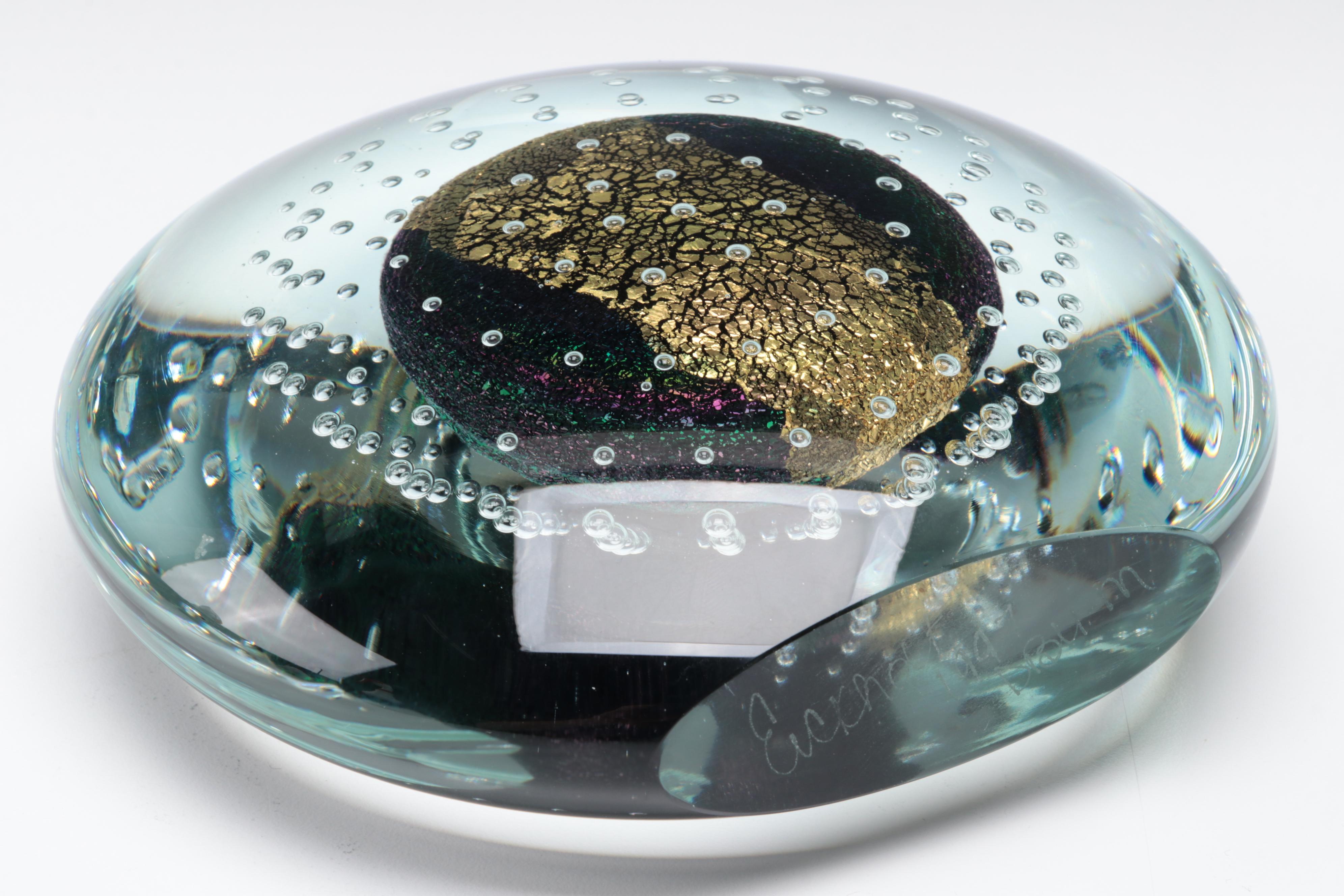 Robert Eickholt Art Glass Paperweight, 1997 | EBTH