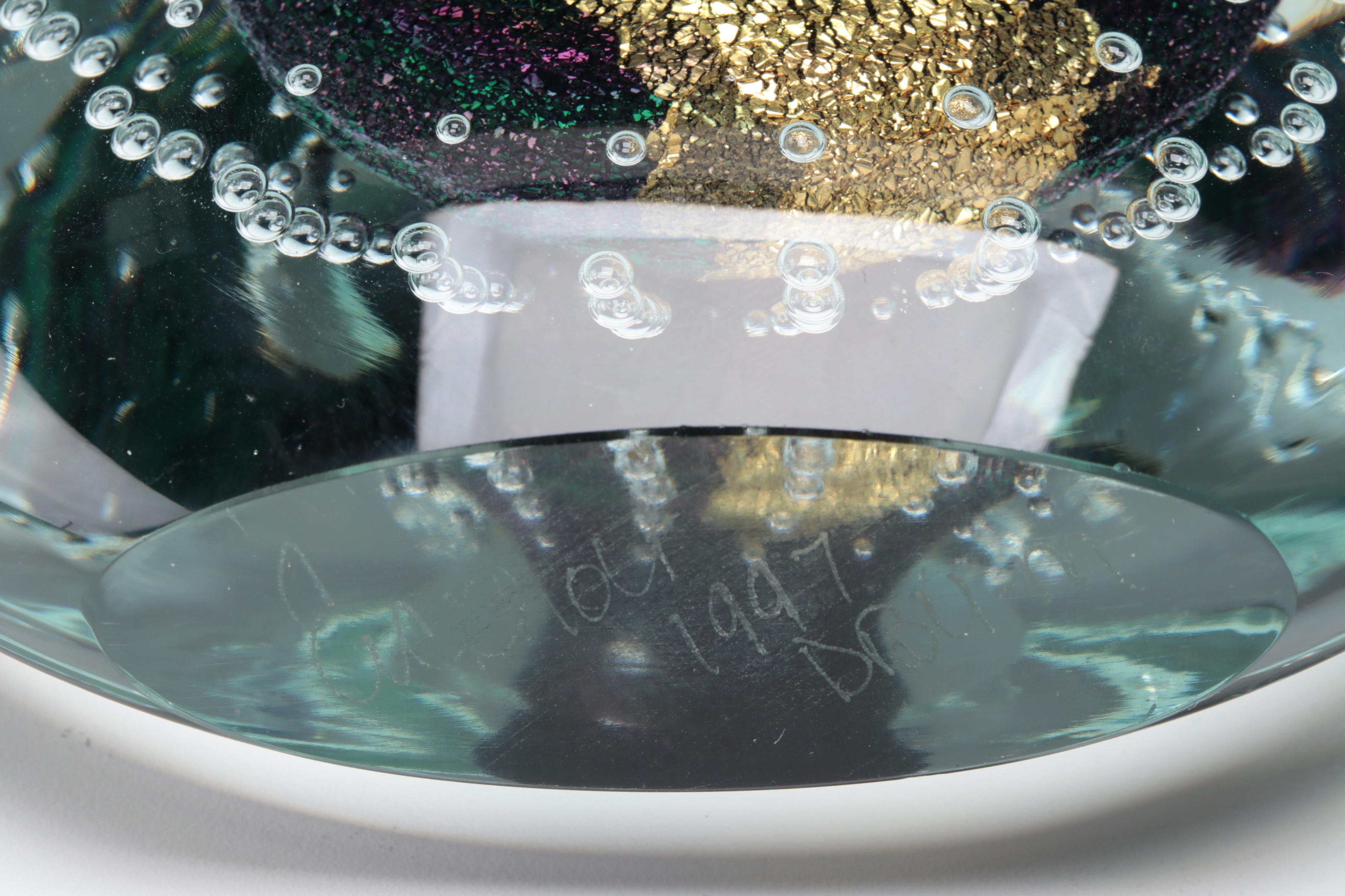 Robert Eickholt Art Glass Paperweight, 1997 | EBTH