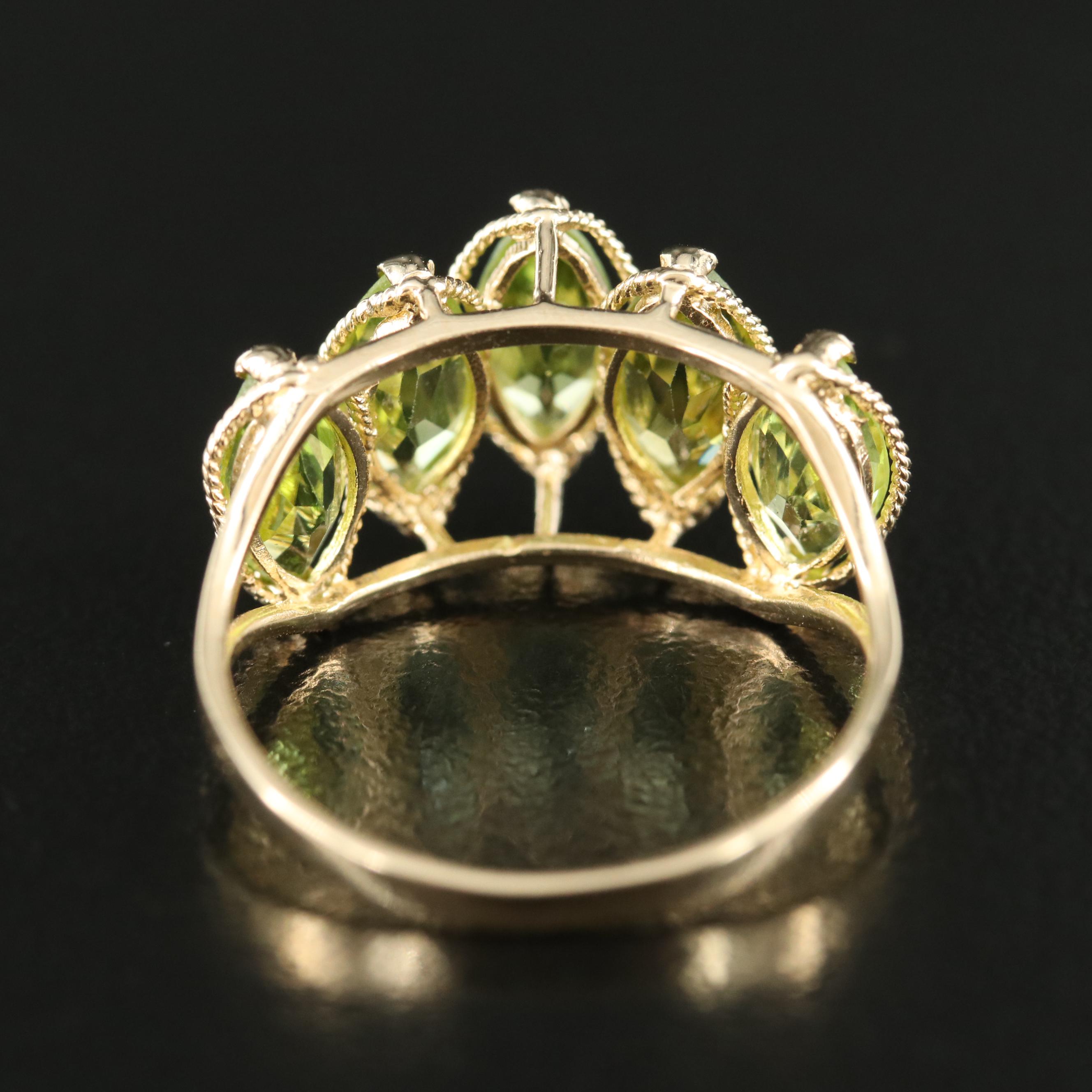 14K Peridot Stepped Ring | EBTH