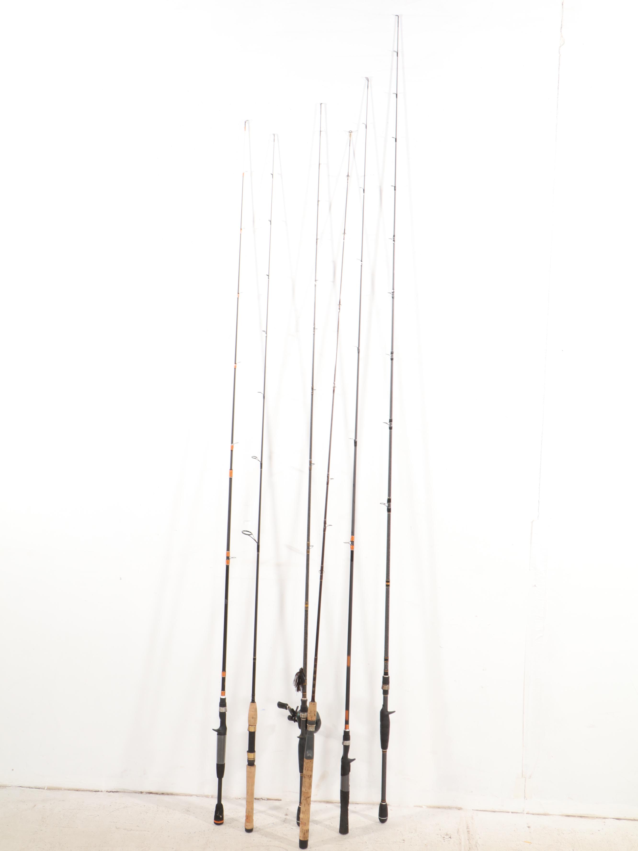 Zebco, Cabela and Other Pistol Grip Fishing Rods With Bass Pro Net | EBTH