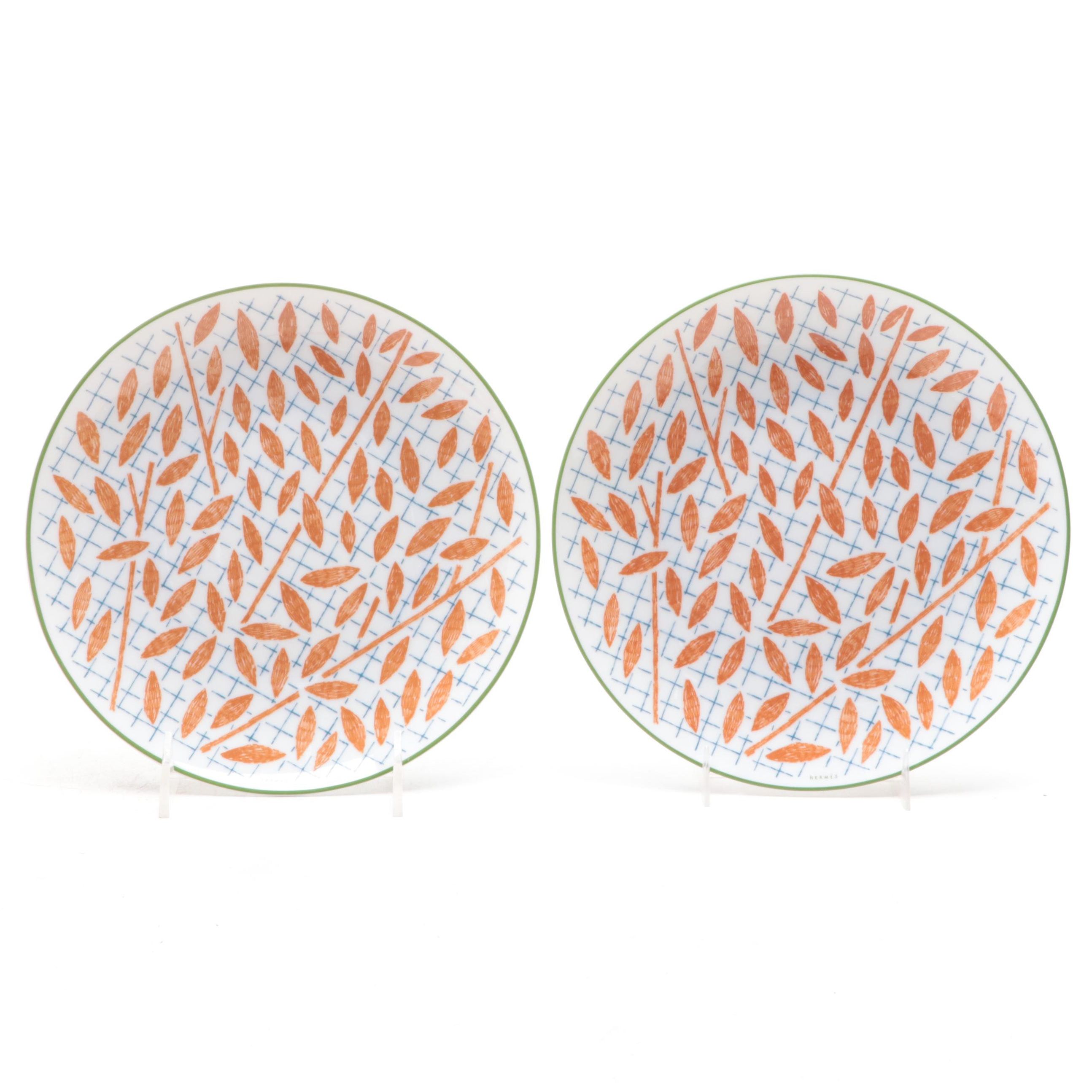 Hermès "A Walk in the Garden" Porcelain Dessert Plates | EBTH