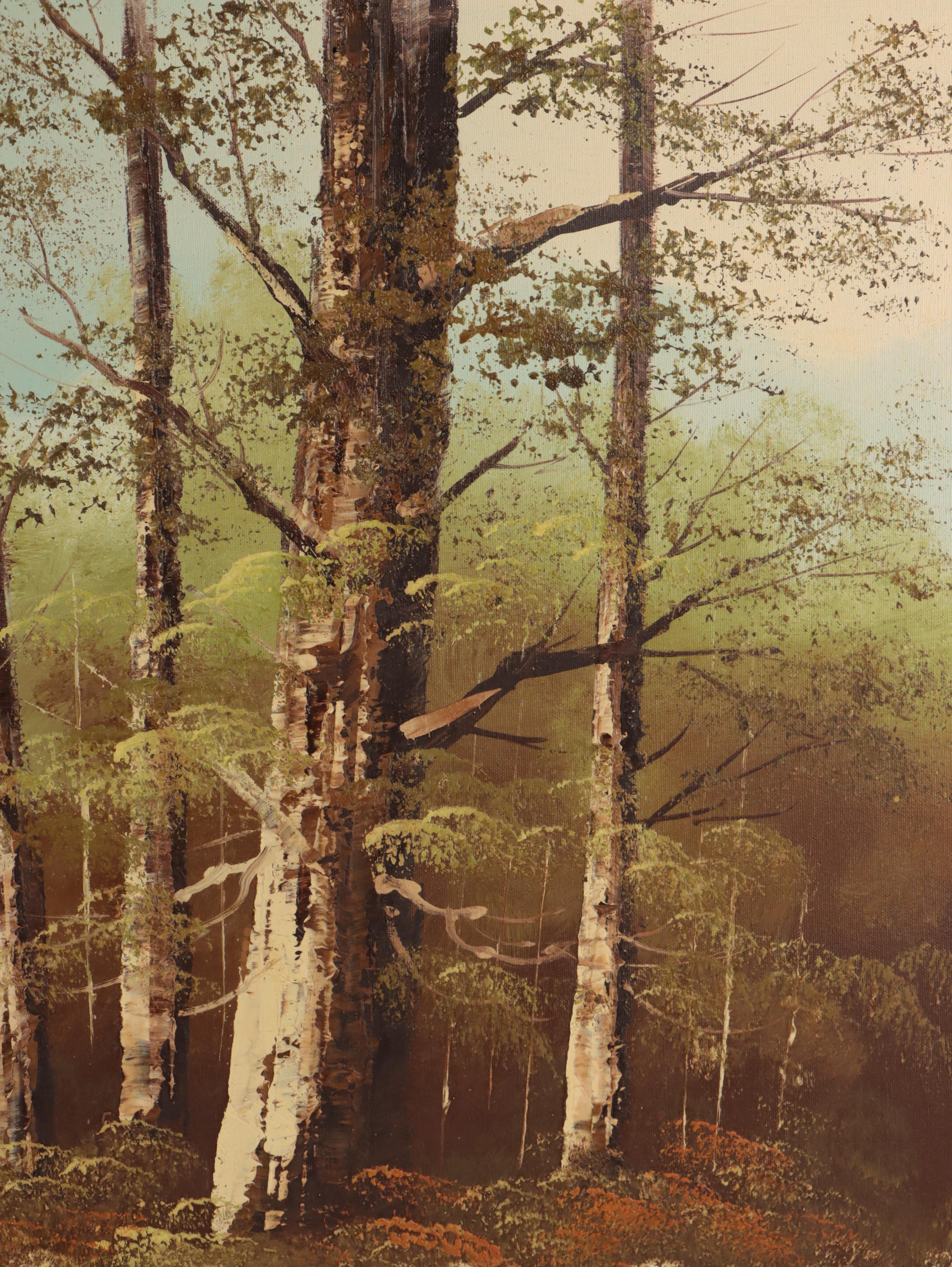 Carl Madden Idyllic Woodland Landscape Oil Painting, Circa 1960 | EBTH