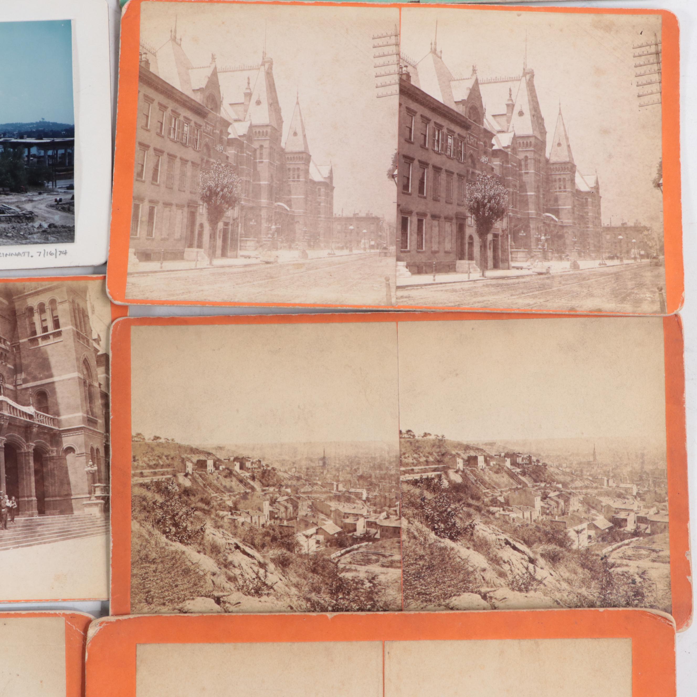 Cincinnati Ohio Cityscape and Landscape Stereoscope View Cards | EBTH