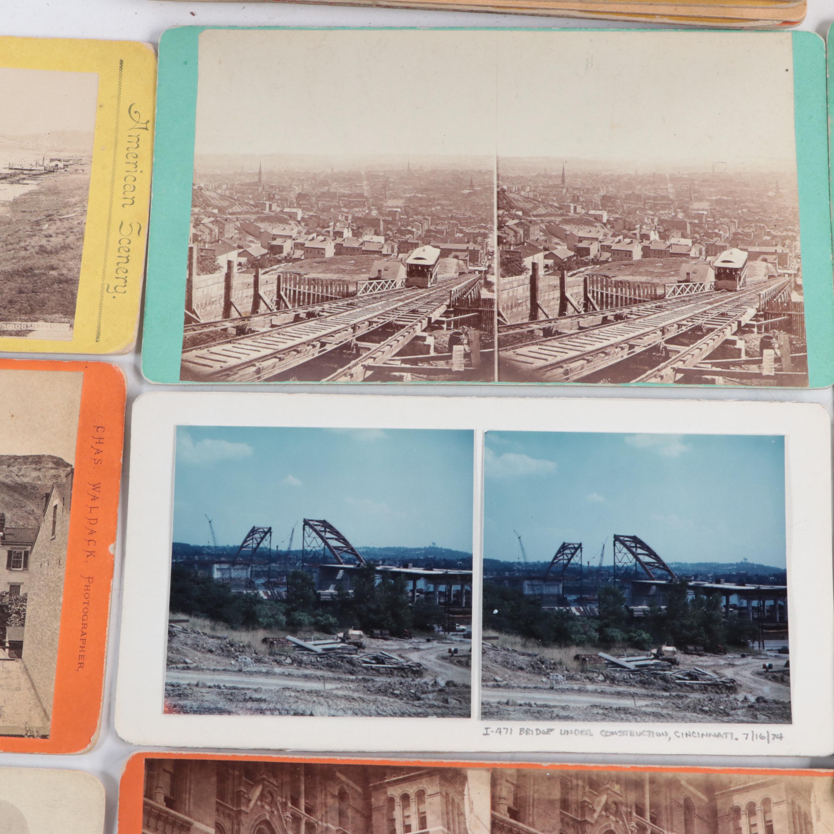 Cincinnati Ohio Cityscape and Landscape Stereoscope View Cards | EBTH