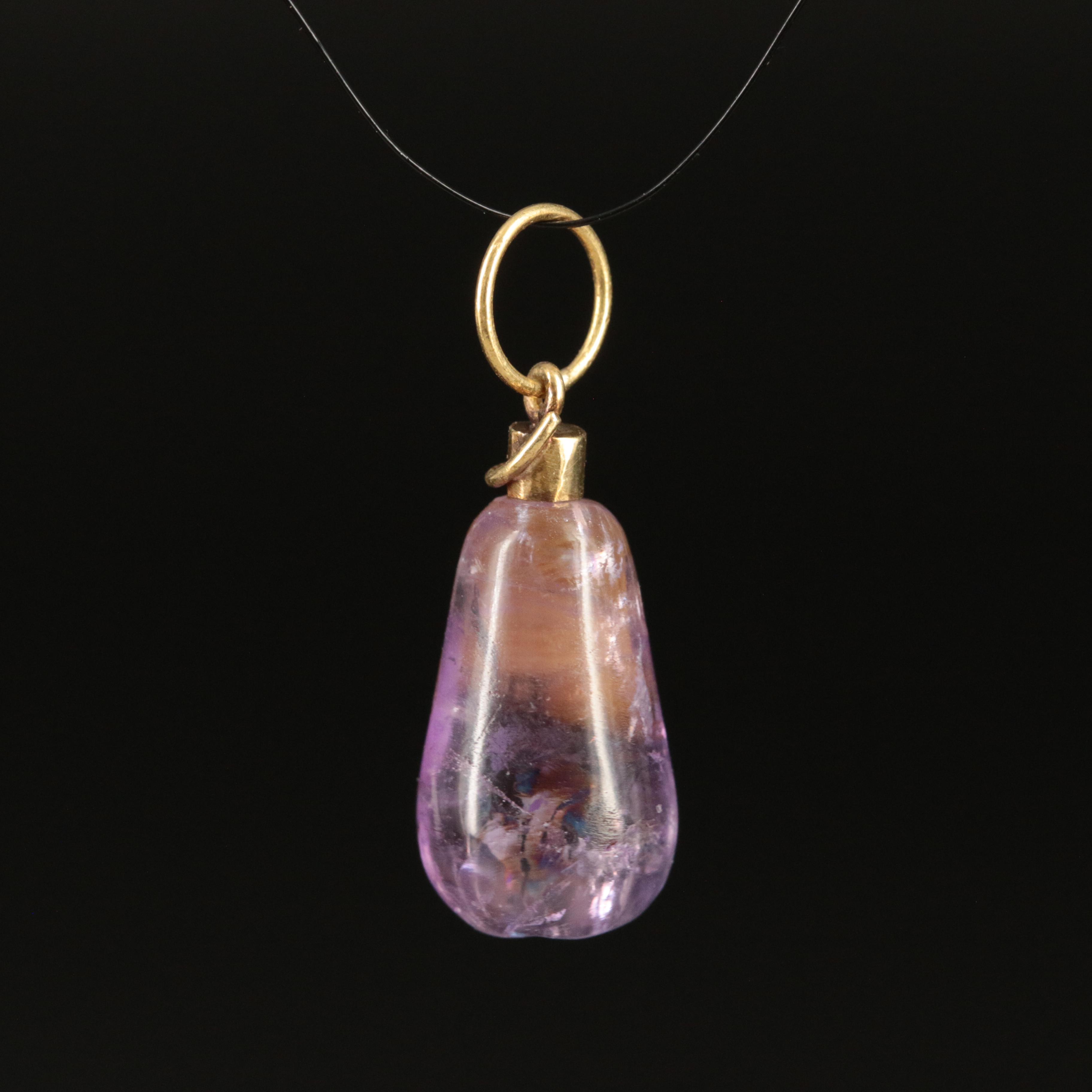 18K Amethyst Pear Charm | EBTH