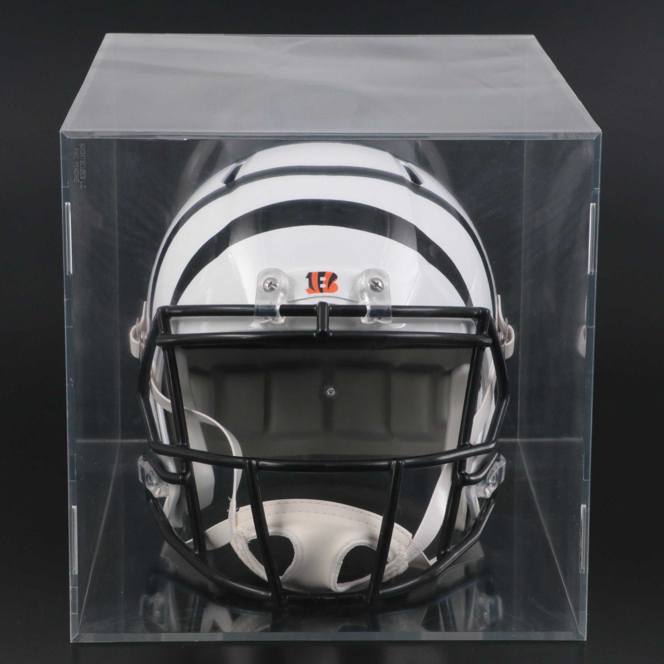 Joe Burrow Signed Cincinnati Bengals Riddell Replica Football Helmet in ...