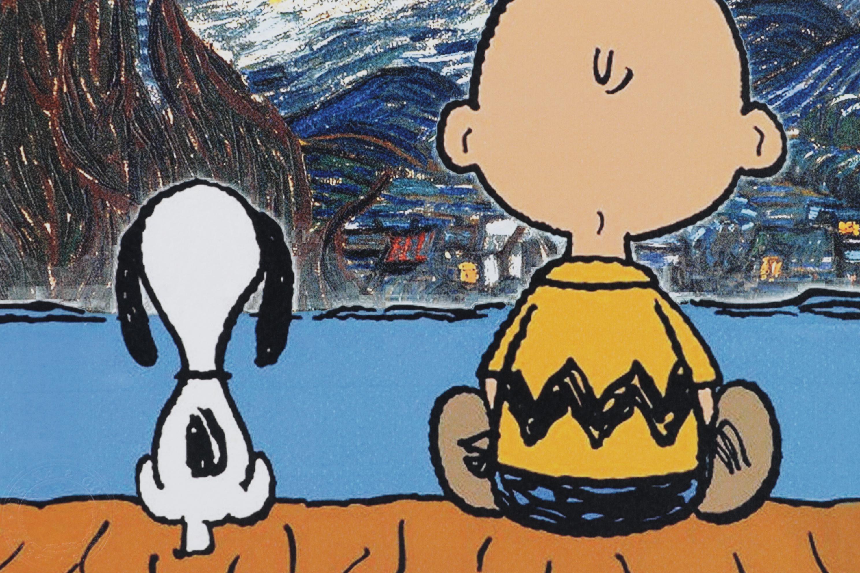 Death NYC Digital Pop Art Print "Snoopy and Charlie Brown / Starry Night" | EBTH