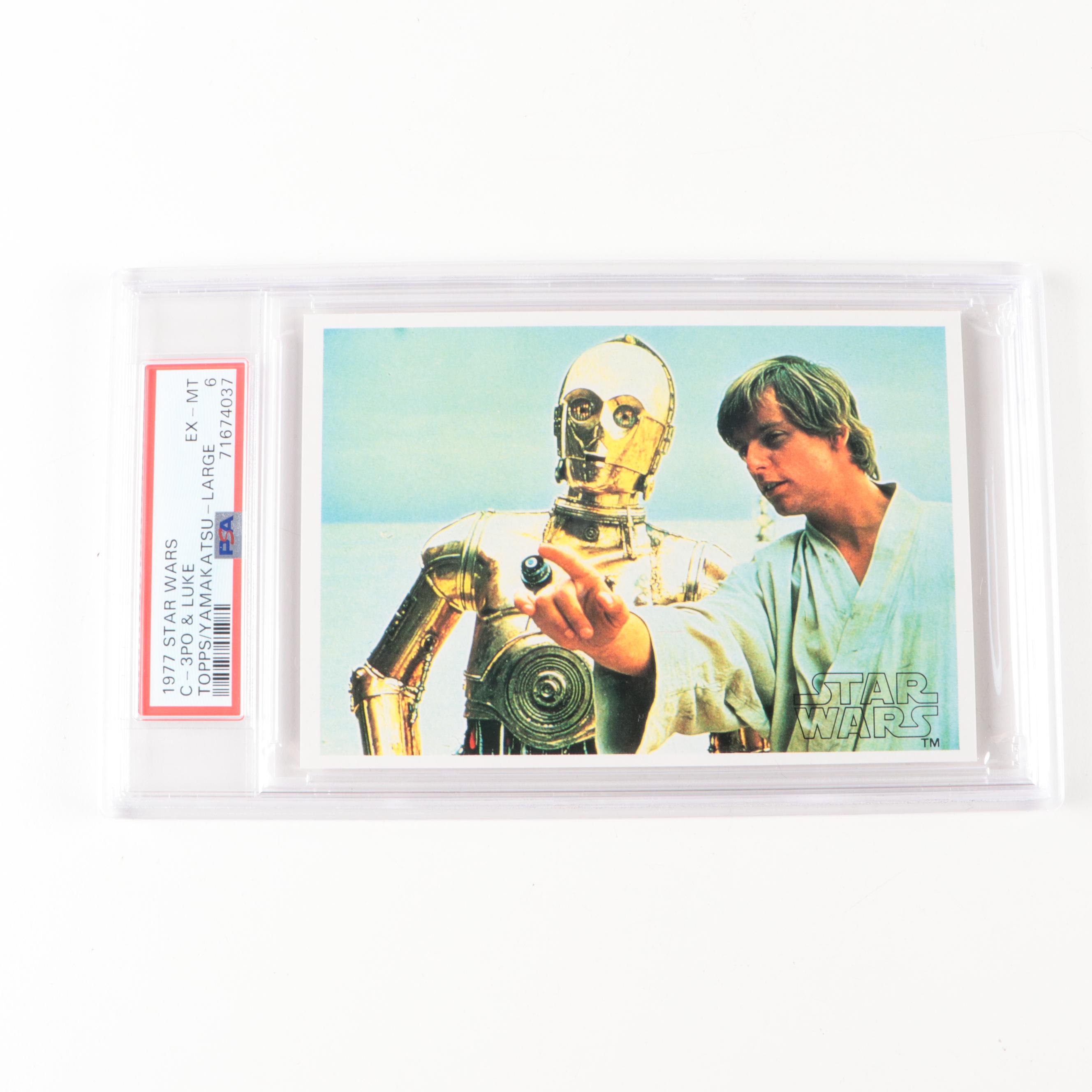 1977 Topps Yamakatsu Star Wars Luke and C–3PO Large Card Graded PSA 6 ...