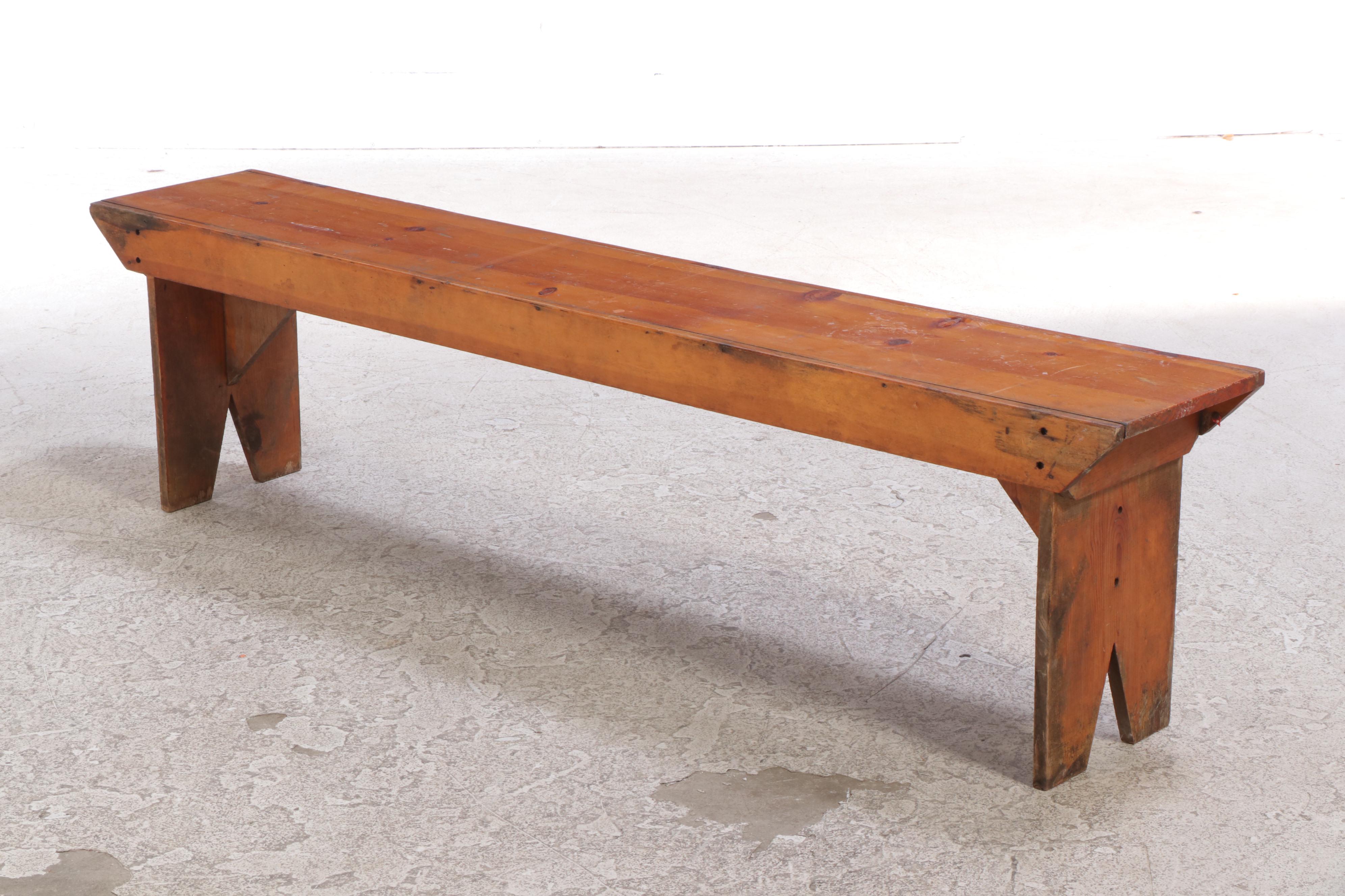 American Primitive Pine Bench, 19th / 20th Century | EBTH
