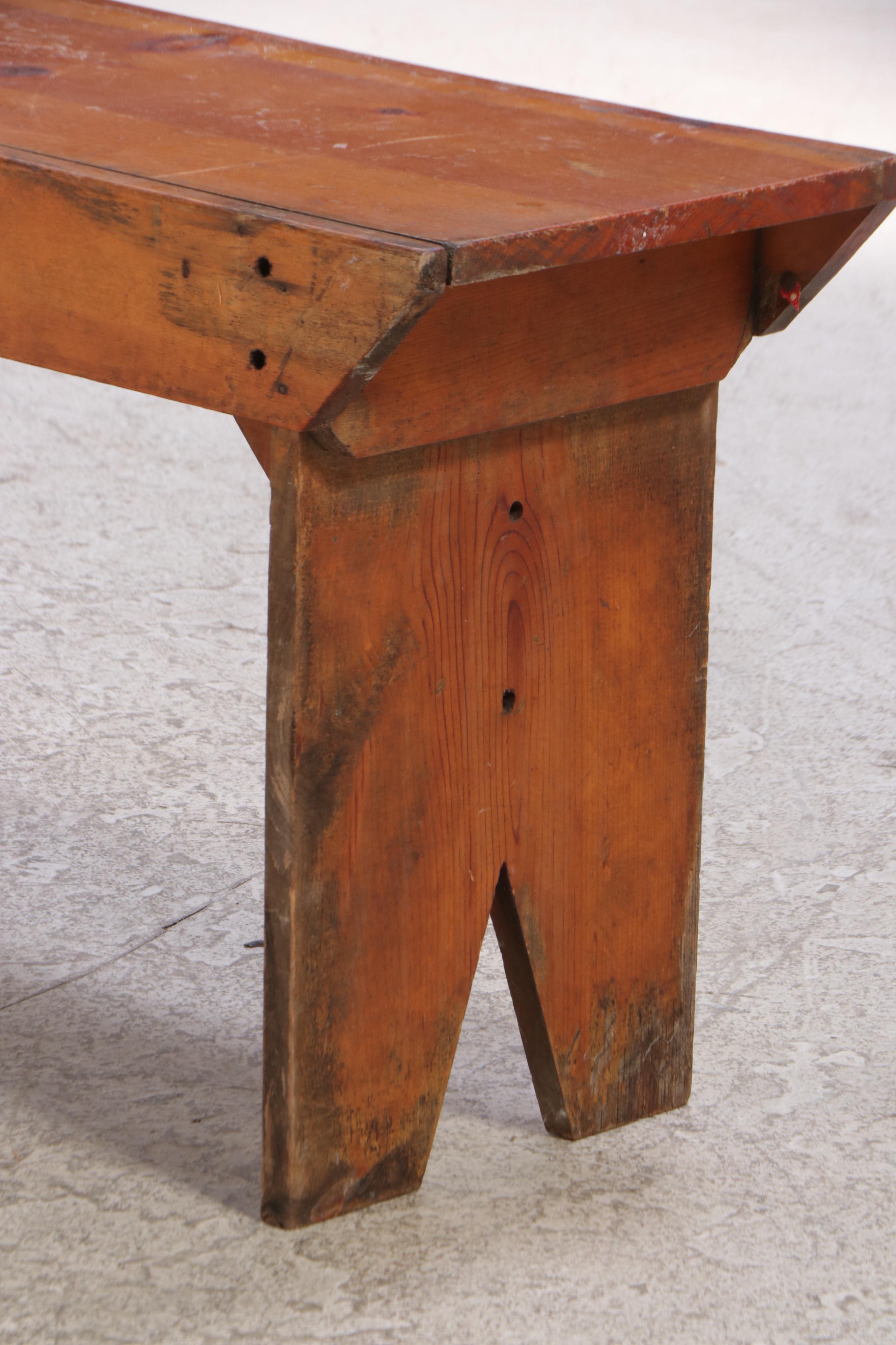 American Primitive Pine Bench, 19th / 20th Century | EBTH