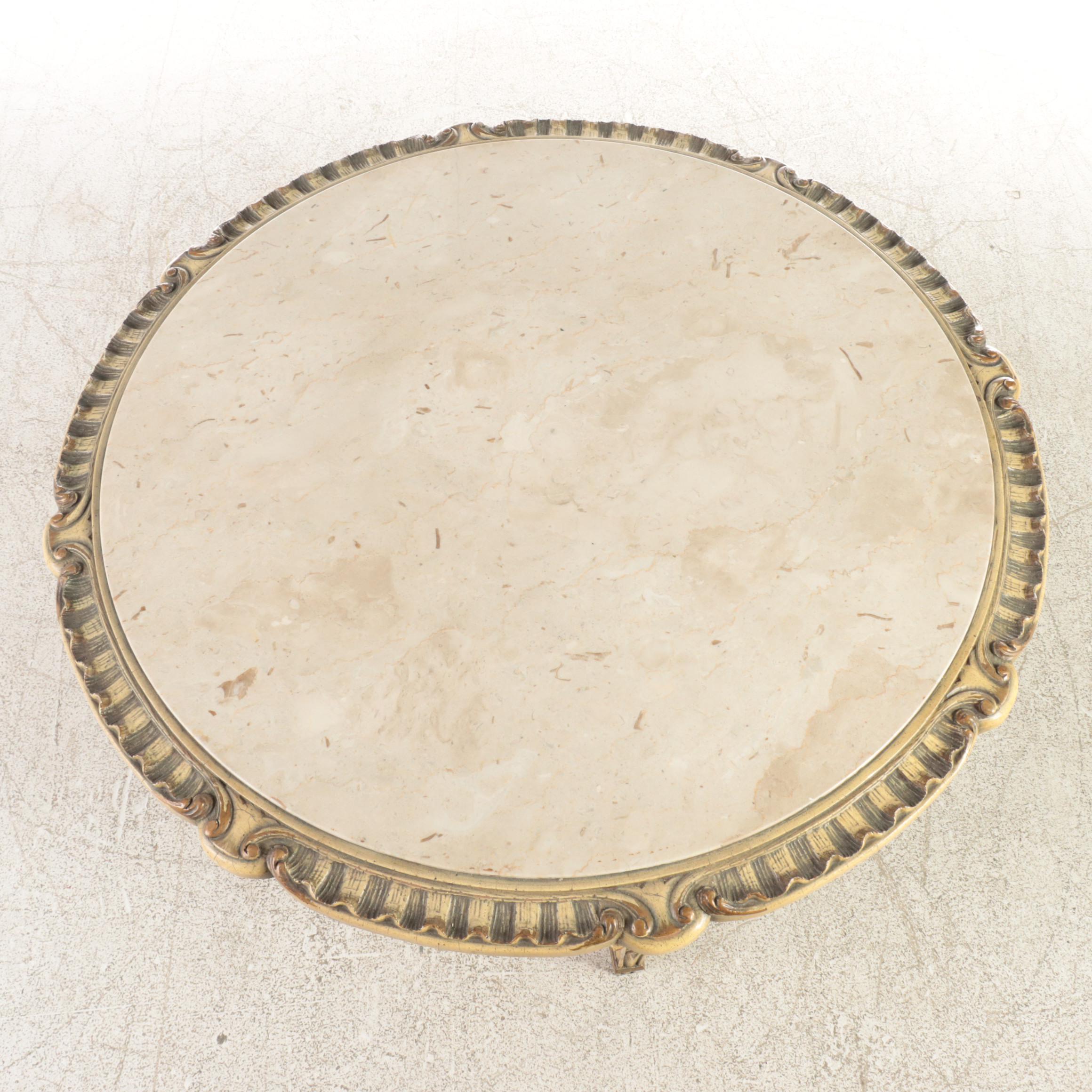 Rococo Style Carved Wood Round Coffee Table | EBTH