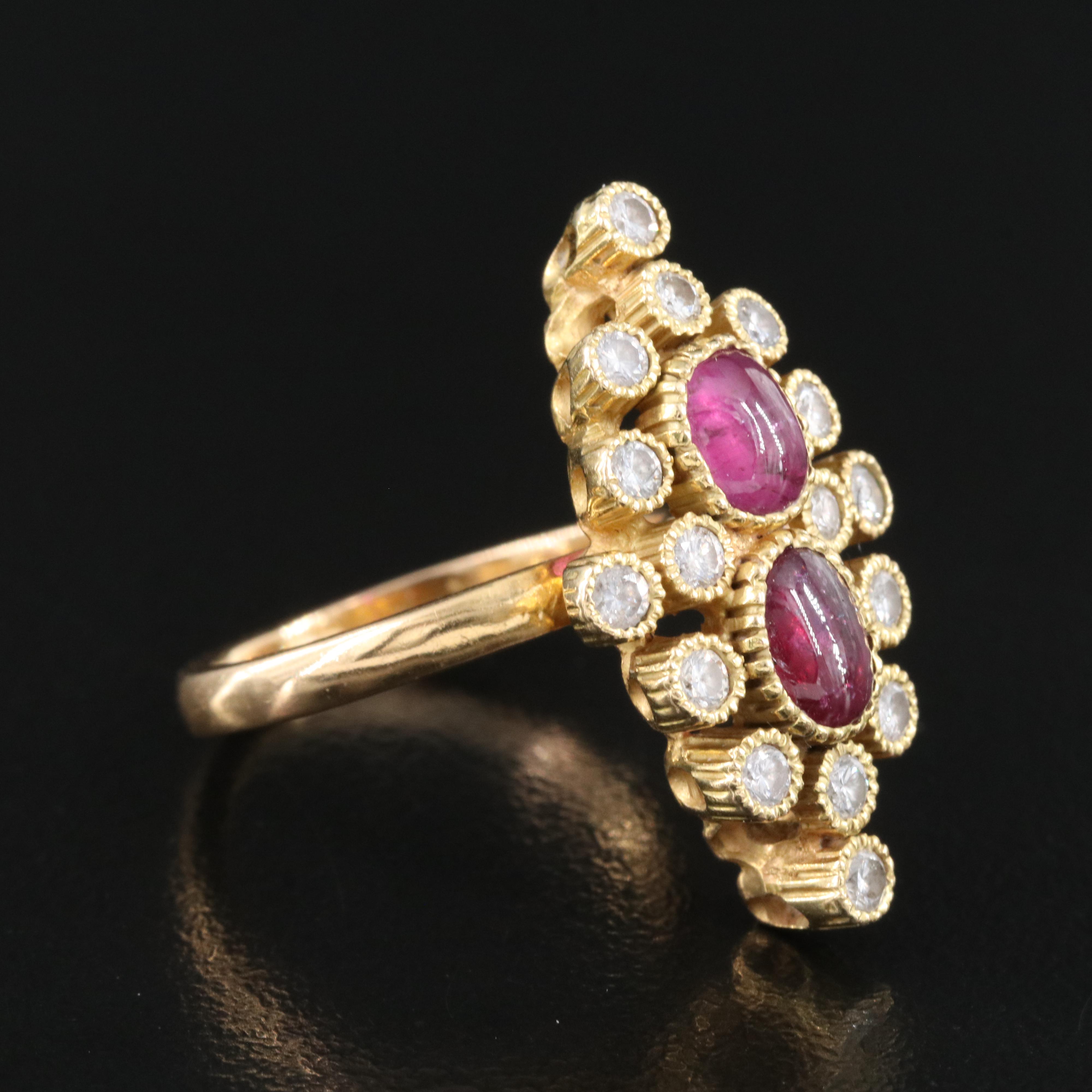 18K Ruby and Diamond Navette Ring | EBTH