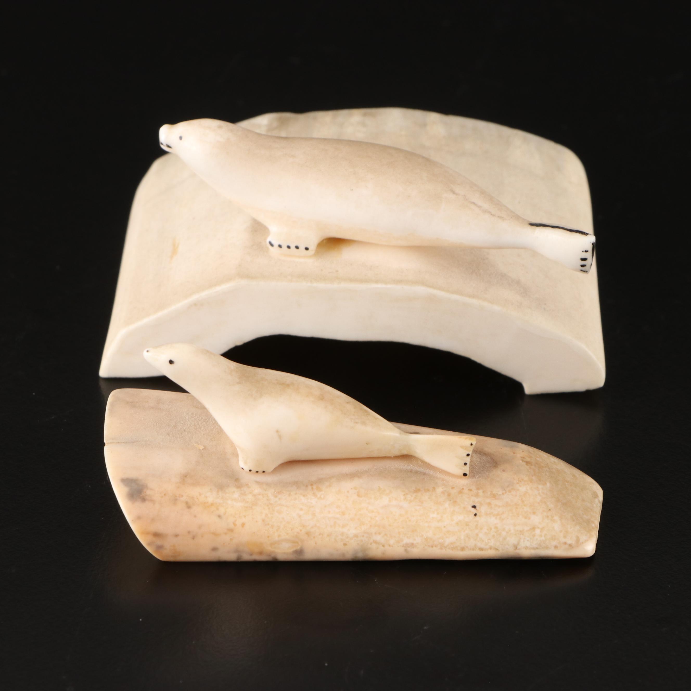 Native Alaskan Carved Walrus Ivory Figurines | EBTH