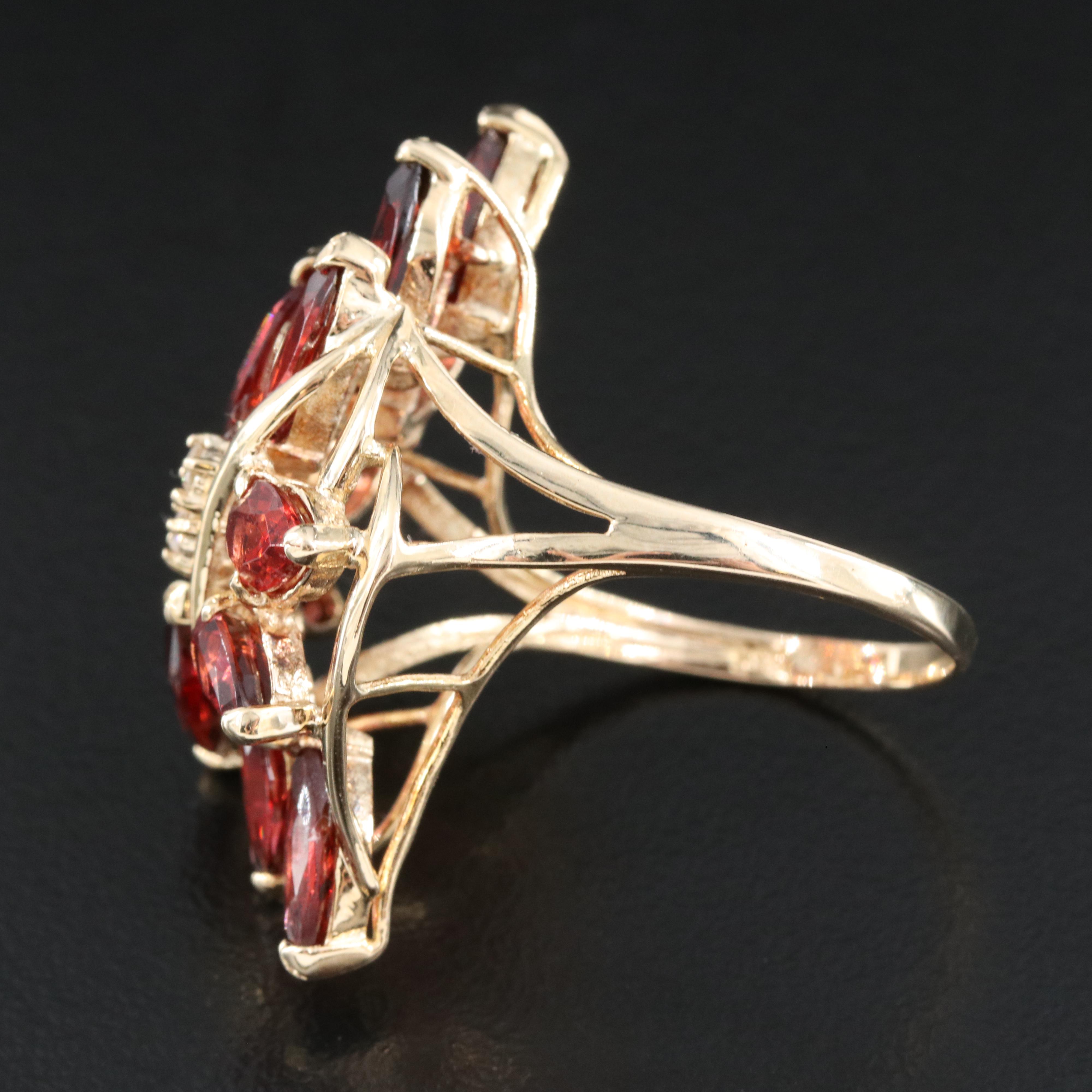14K Garnet and Diamond Ring | EBTH