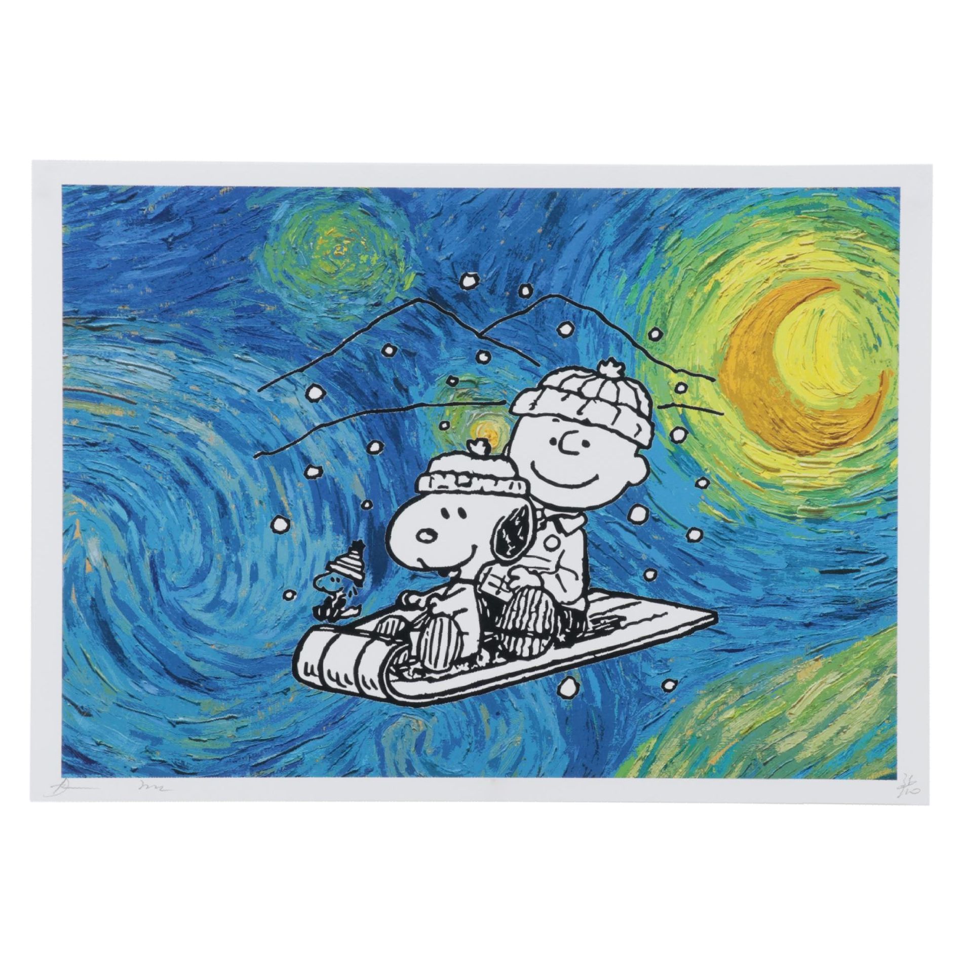 Death NYC Pop Art Graphic Print of Snoopy and Charlie Brown | EBTH