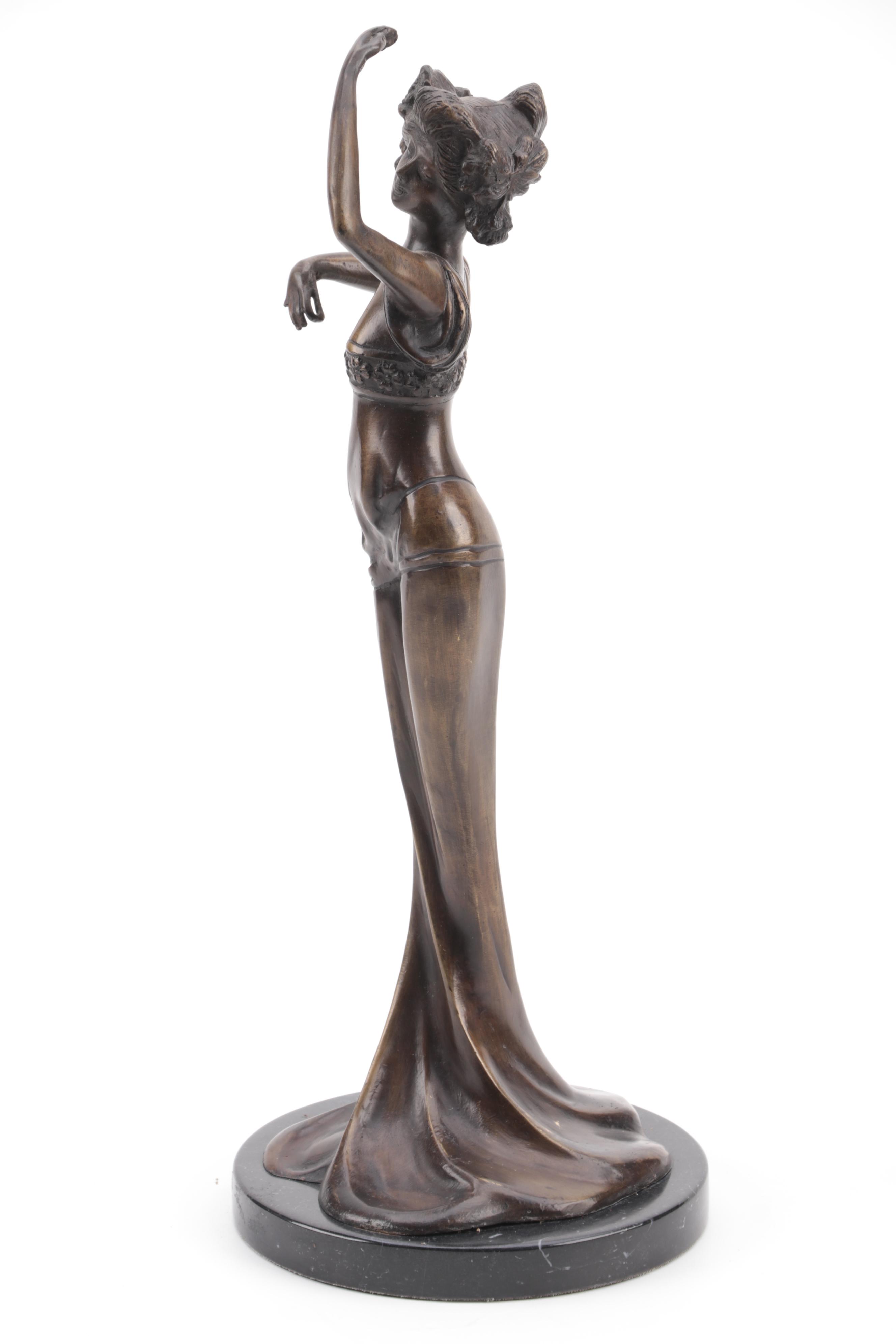 Art Nouveau Cast Bronze Sculpture After Jean-Claude Bonnefond of ...