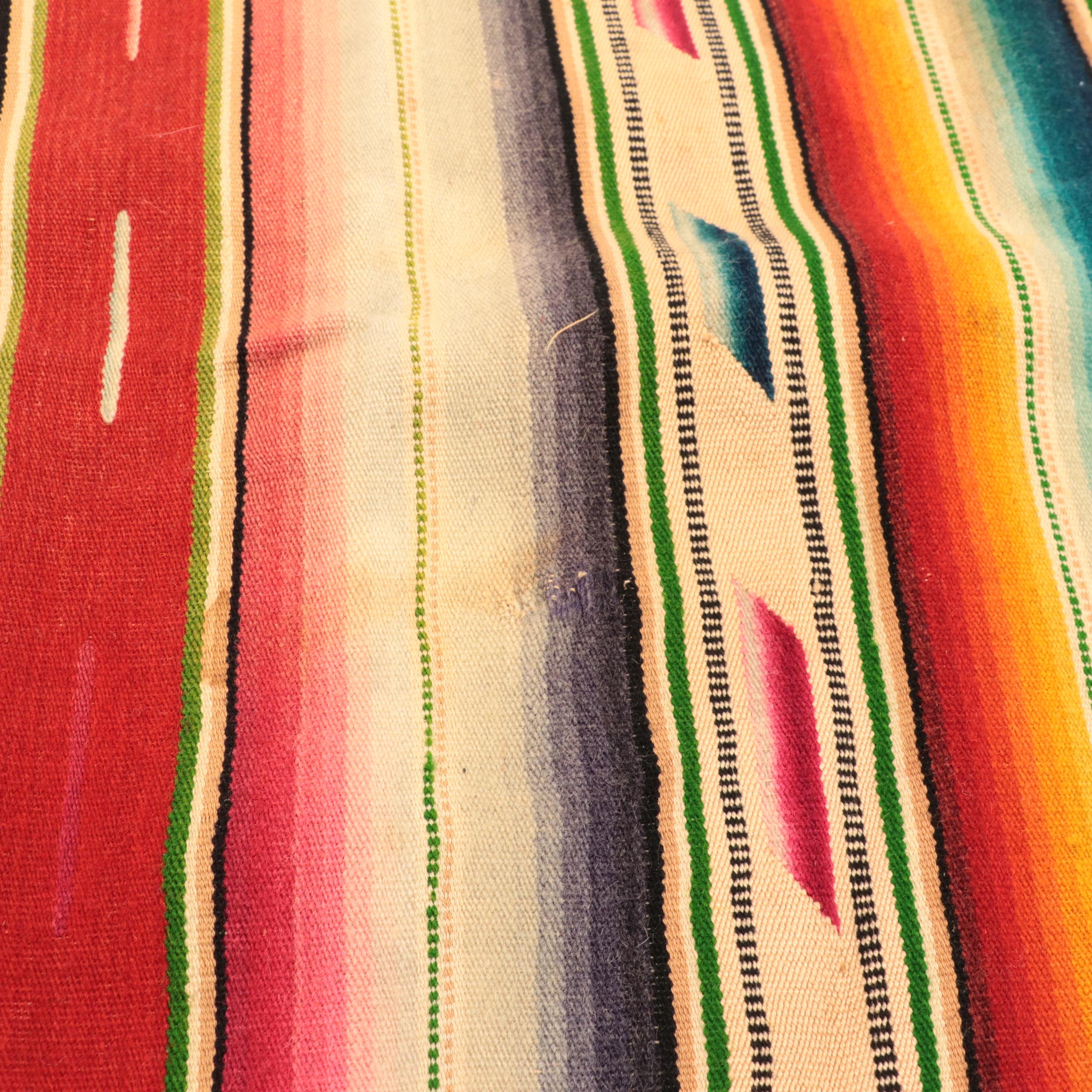 Handwoven Mexican Saltillo Serape Blanket and Mat | EBTH