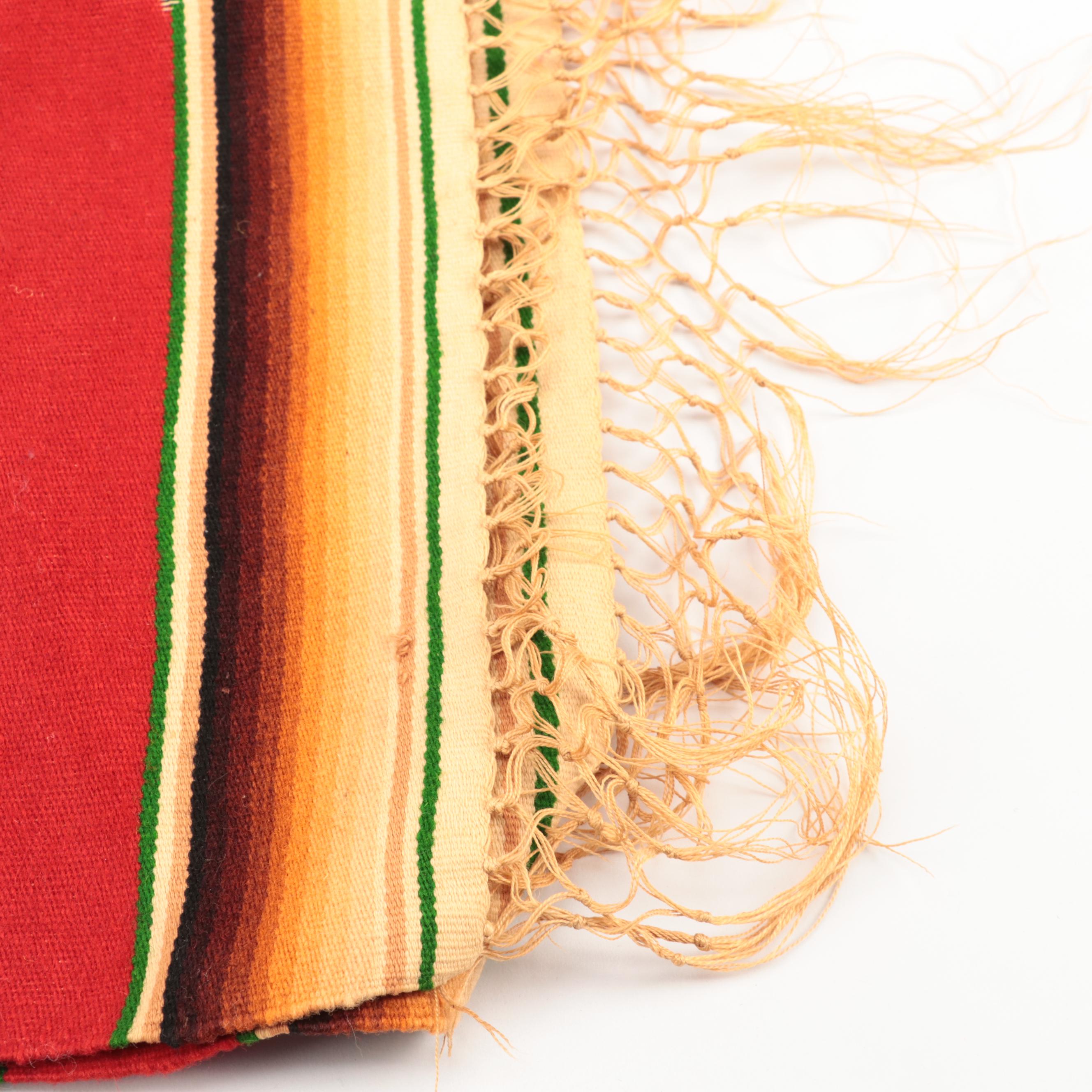 Handwoven Mexican Saltillo Serape Blanket and Mat | EBTH