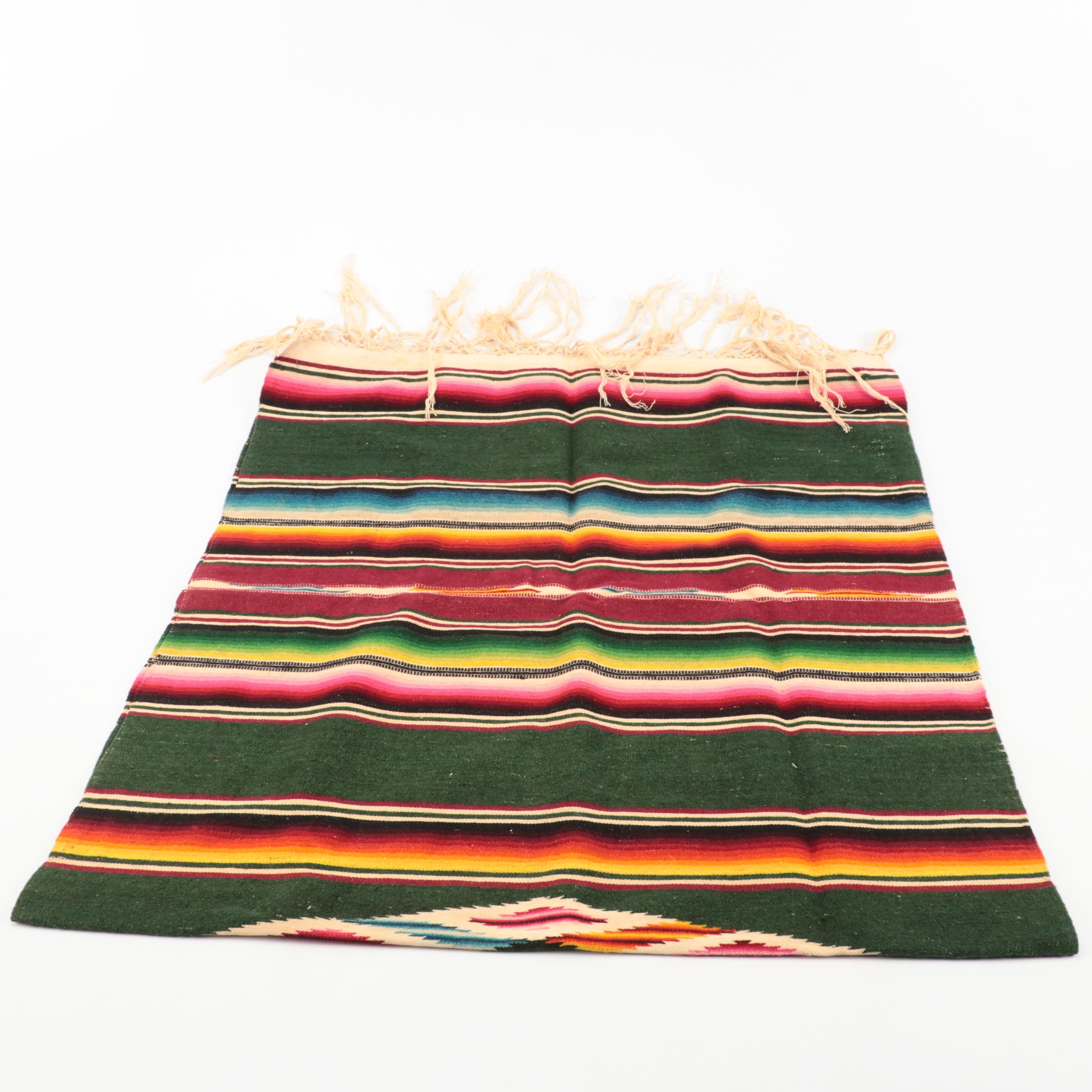 Handwoven Mexican Saltillo Serape Blanket and Mat | EBTH