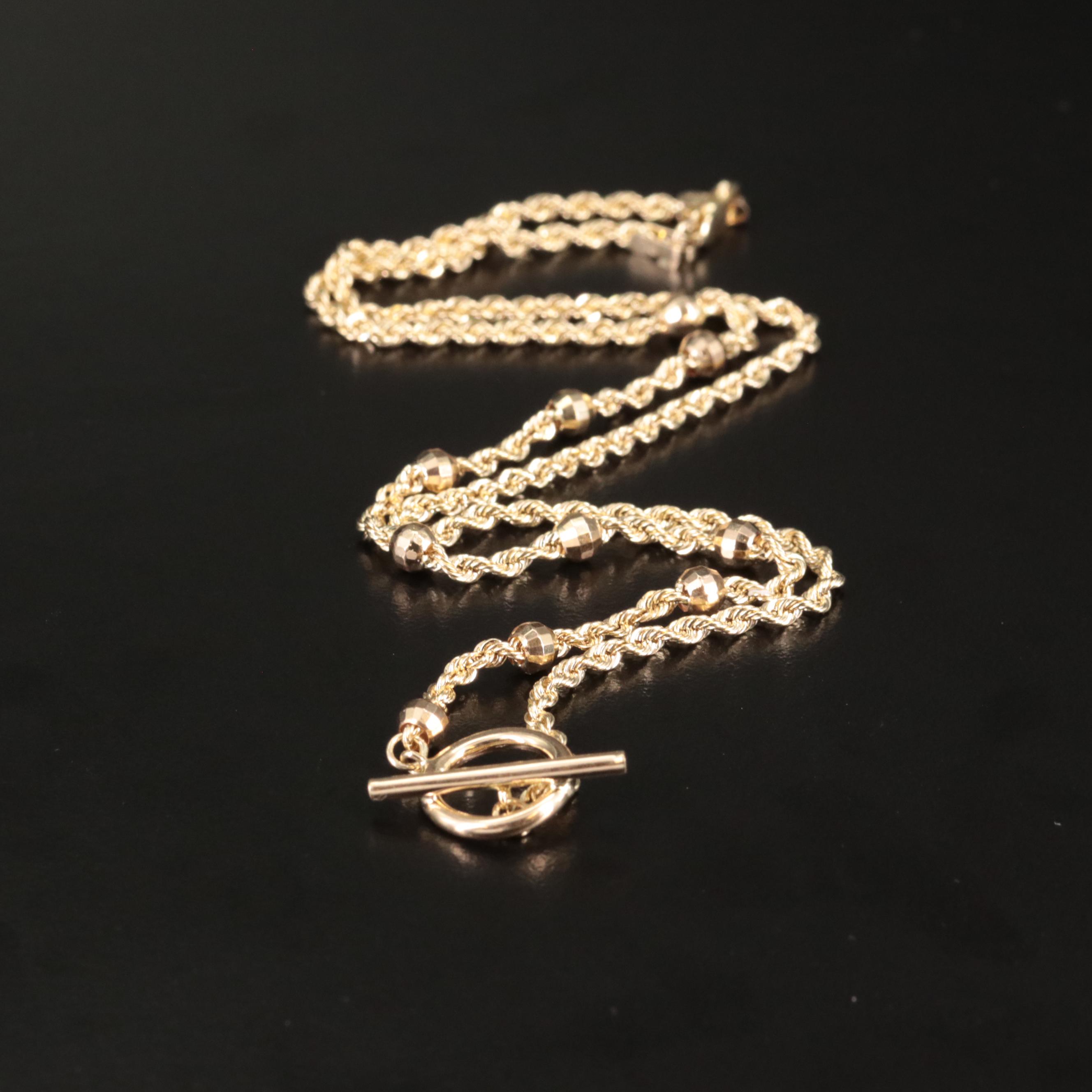 10K French Rope Chain Necklace | EBTH