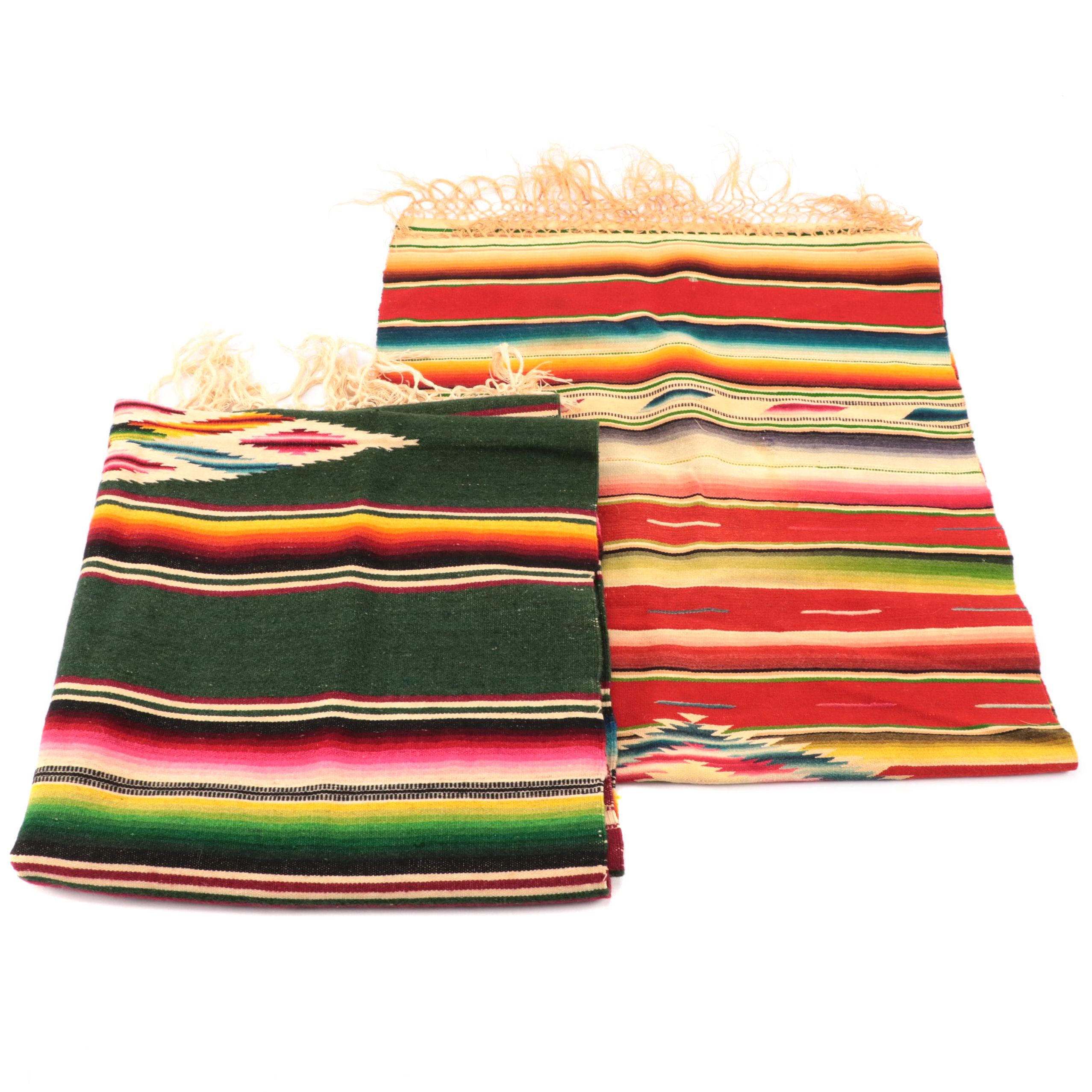 Handwoven Mexican Saltillo Serape Blanket and Mat | EBTH