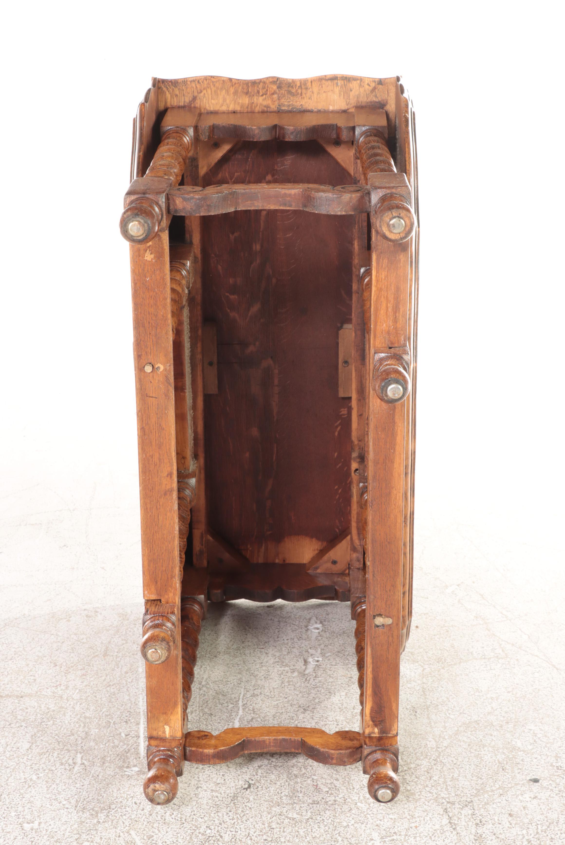 Jacobean Style Carved Oak Gate-Leg Table, Early 20th Century | EBTH