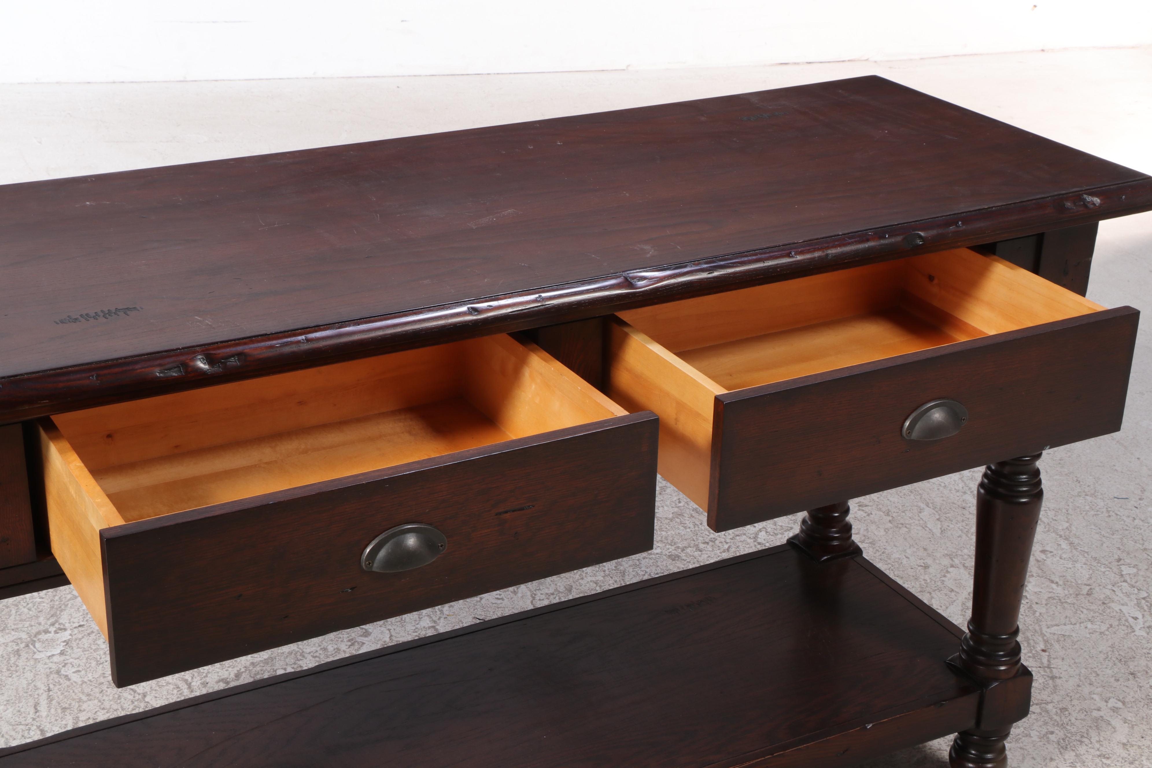 Contemporary Rustic Oak Console Table | EBTH