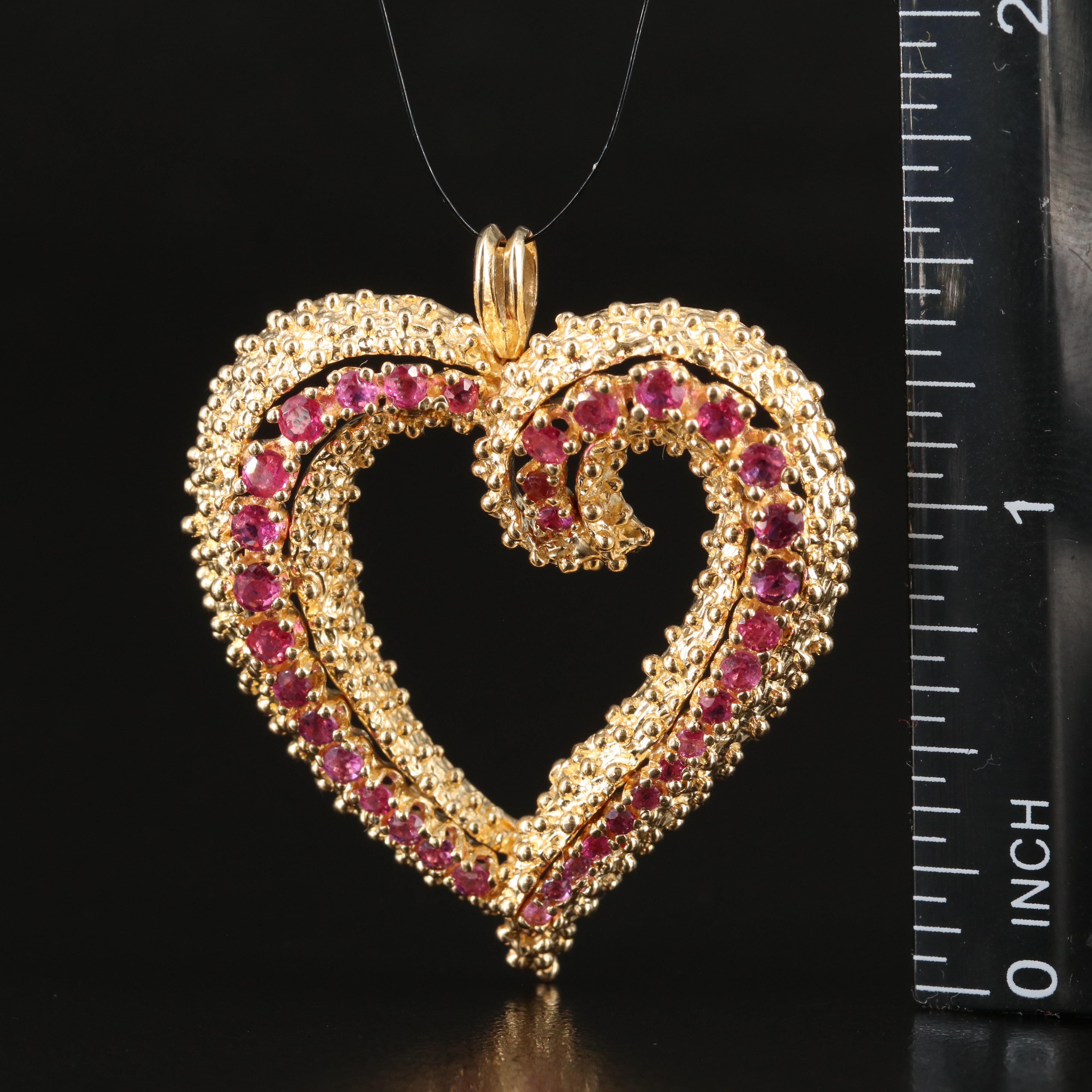 14K Ruby Heart Pendant | EBTH