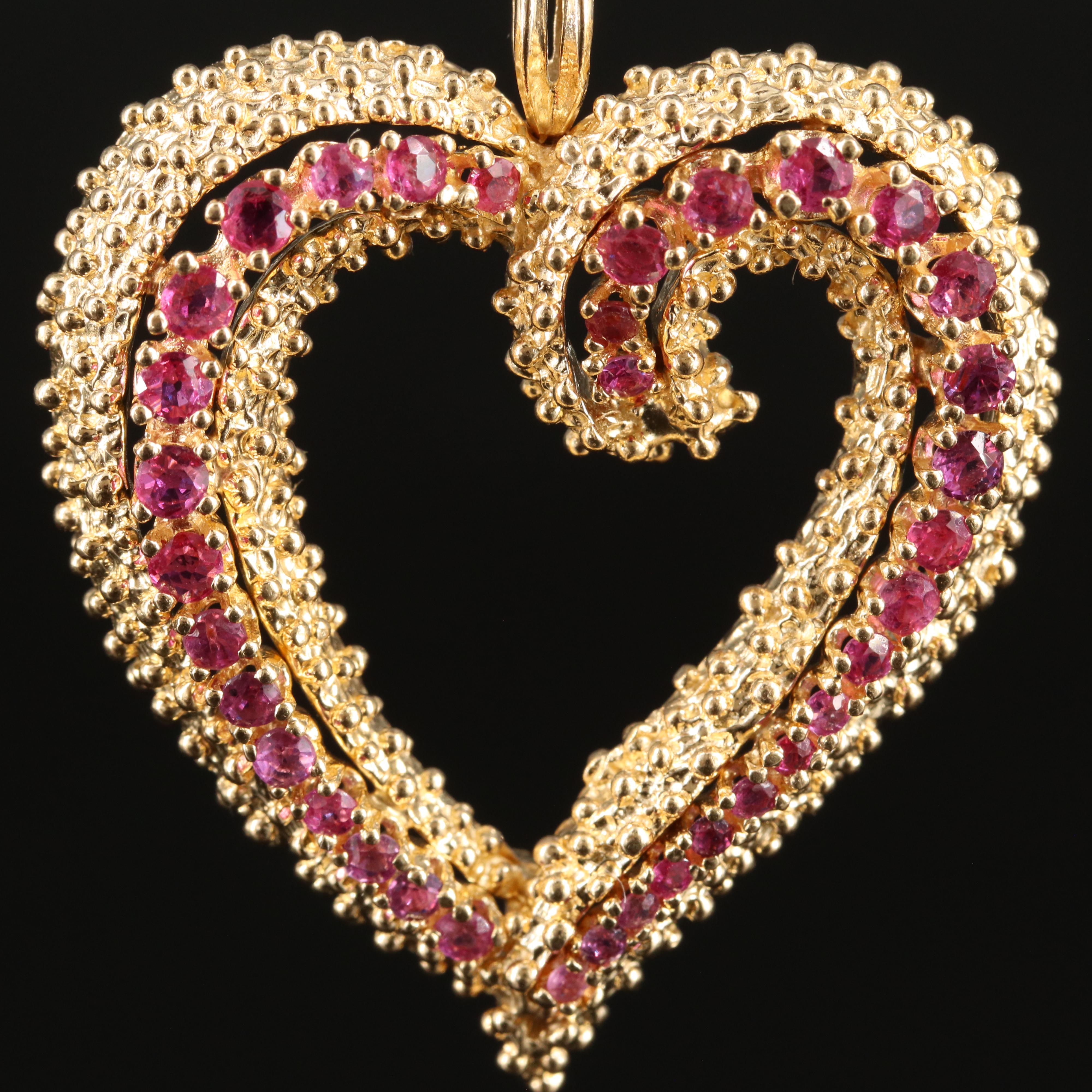 14K Ruby Heart Pendant | EBTH