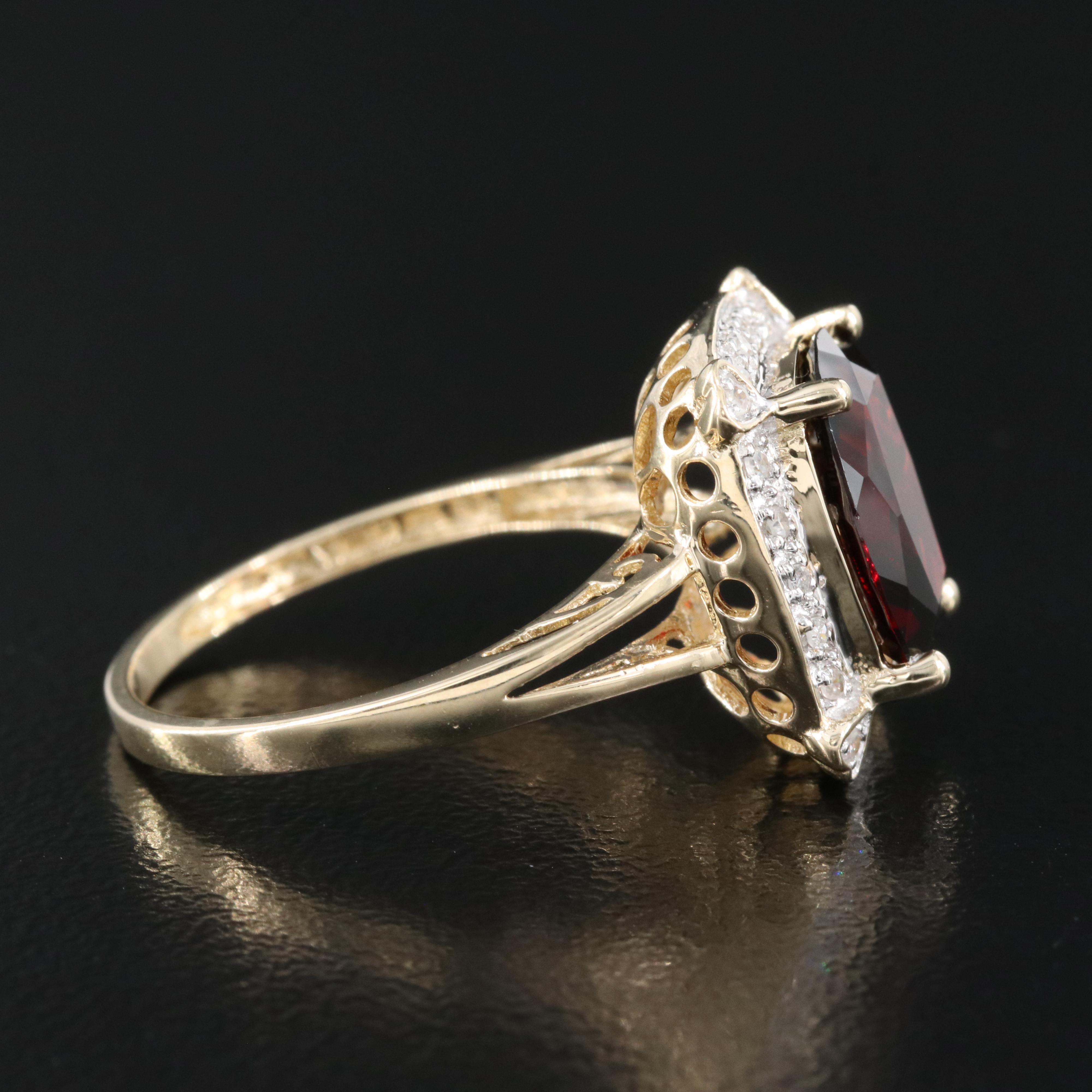 14K Garnet and Diamond Ring | EBTH