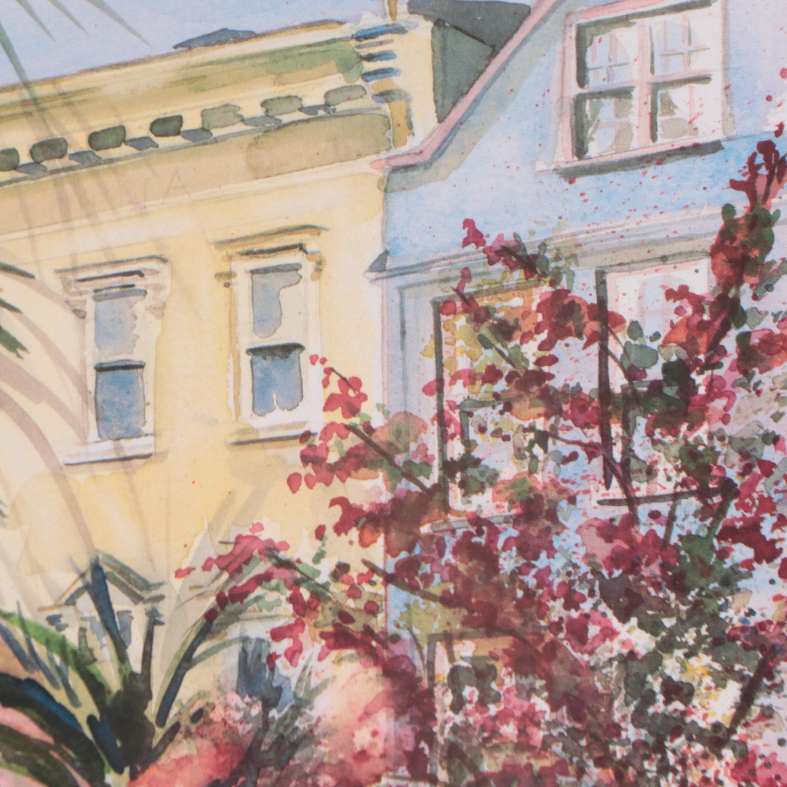 Marilyn Morris Offset Lithograph "Rainbow Row" | EBTH