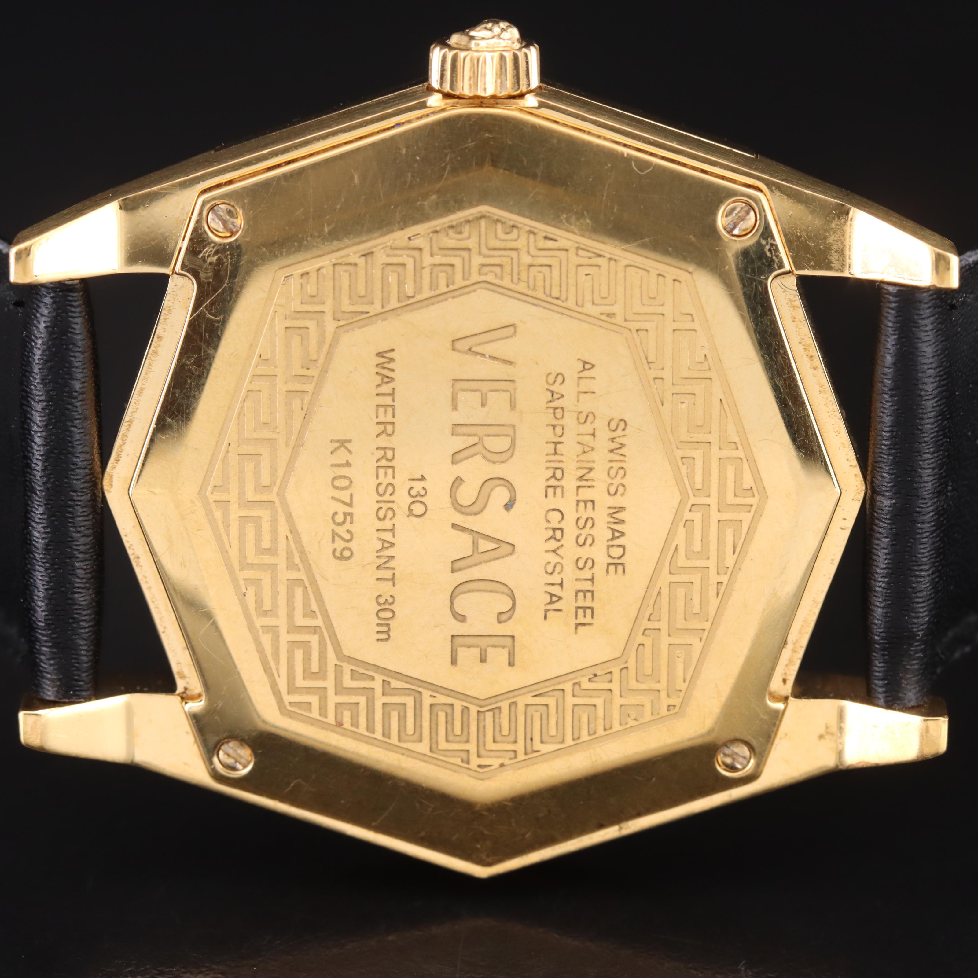 Versace Octagonal Gold-Tone Wristwatch | EBTH