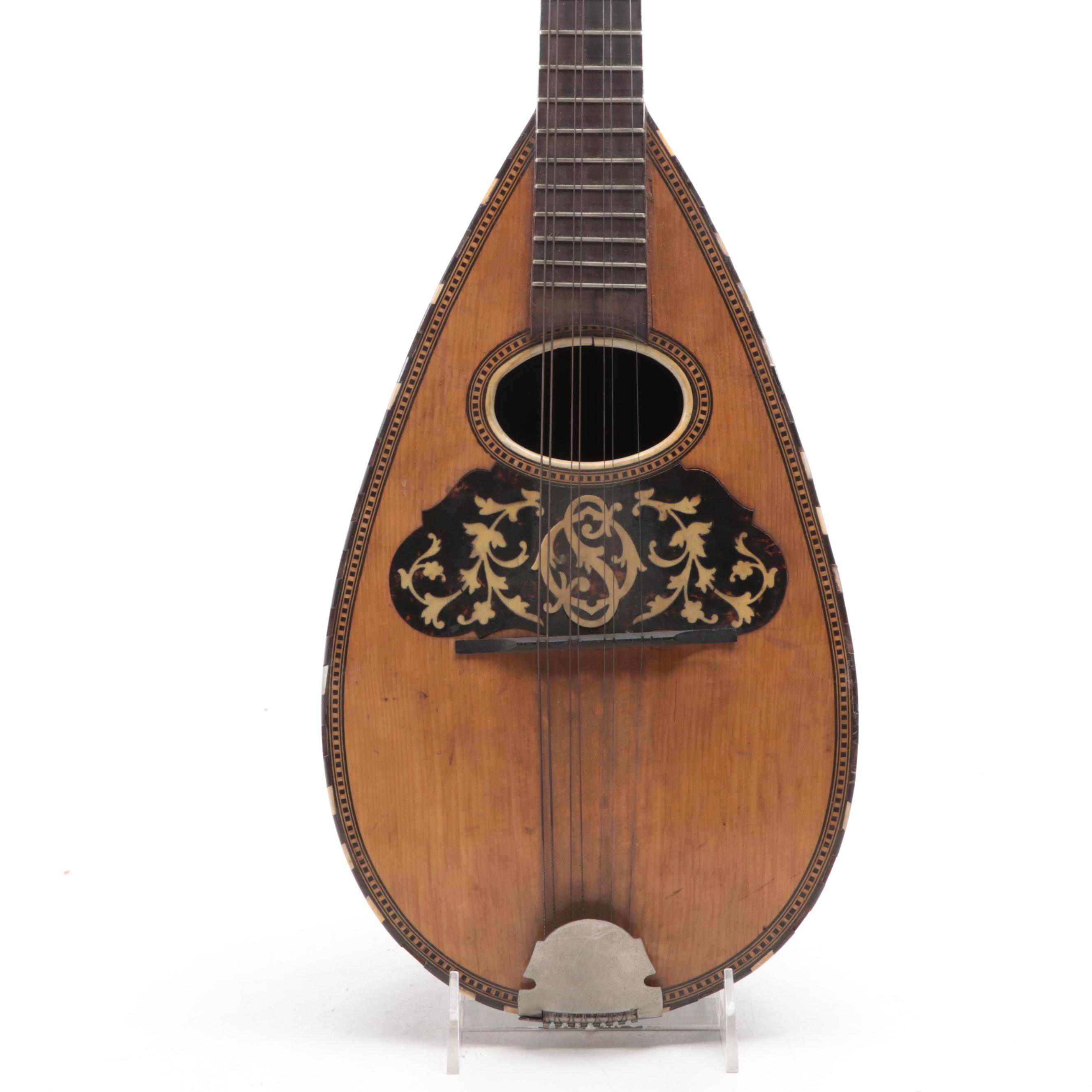 Italian Style Turtle Shell Inlaid Bowl Back Mandolin | EBTH