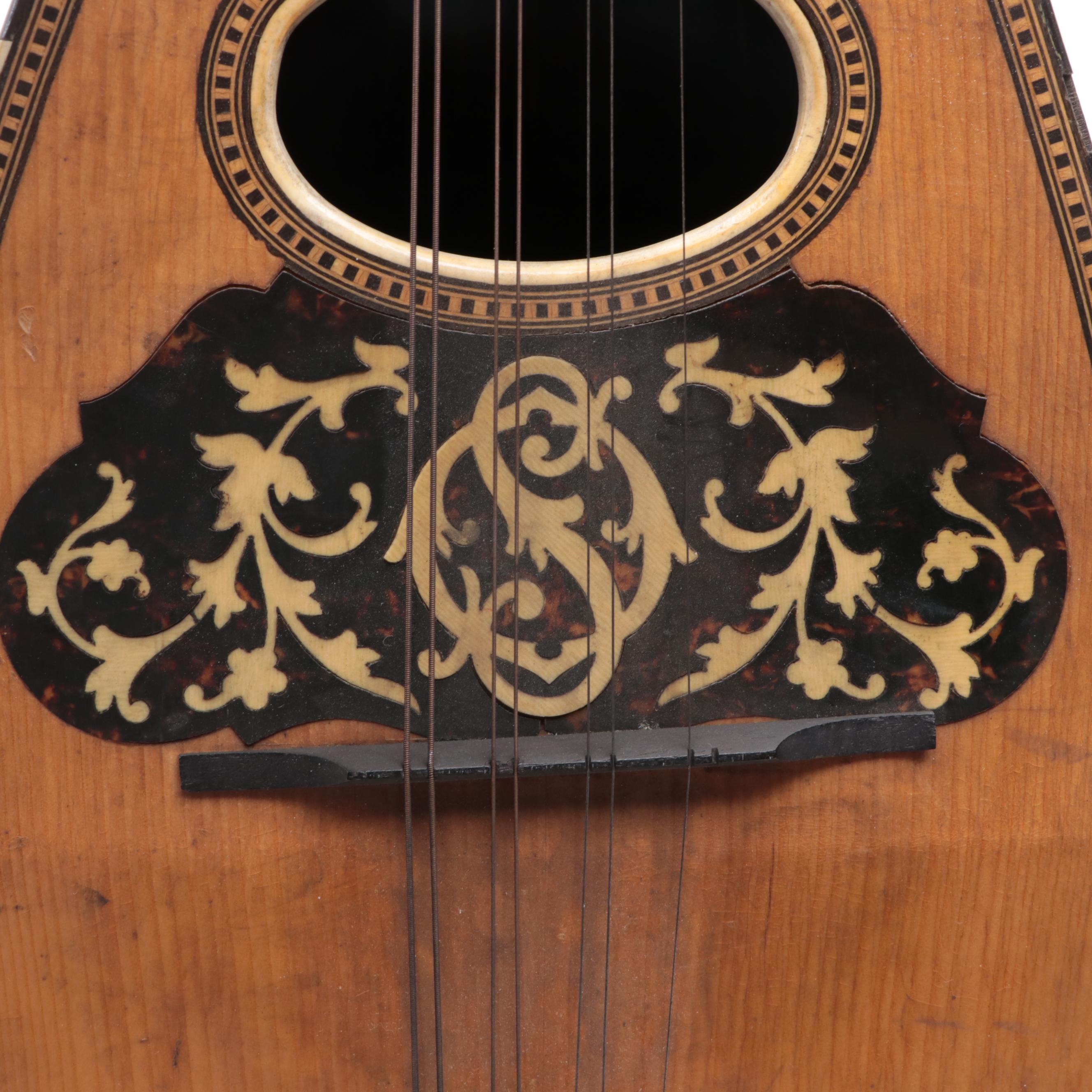 Italian Style Turtle Shell Inlaid Bowl Back Mandolin | EBTH