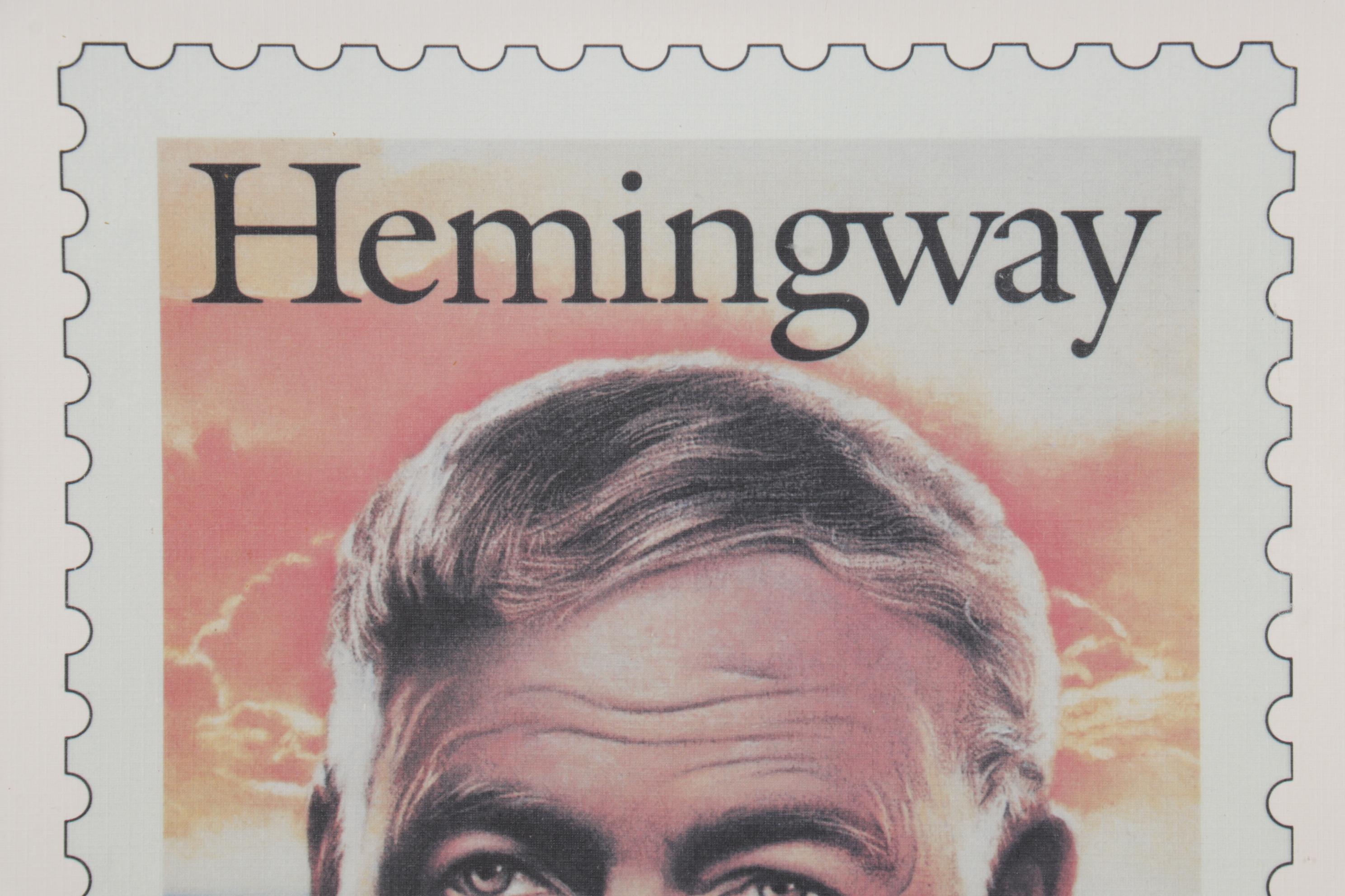 Ernest Hemingway 1989 First Day Issue Stamp and Offset Lithograph Print ...